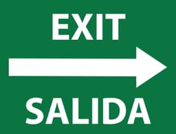 Bilingual Exit Safety Decal Sign | 24" x 18" Floor Sticker | Displays2Go