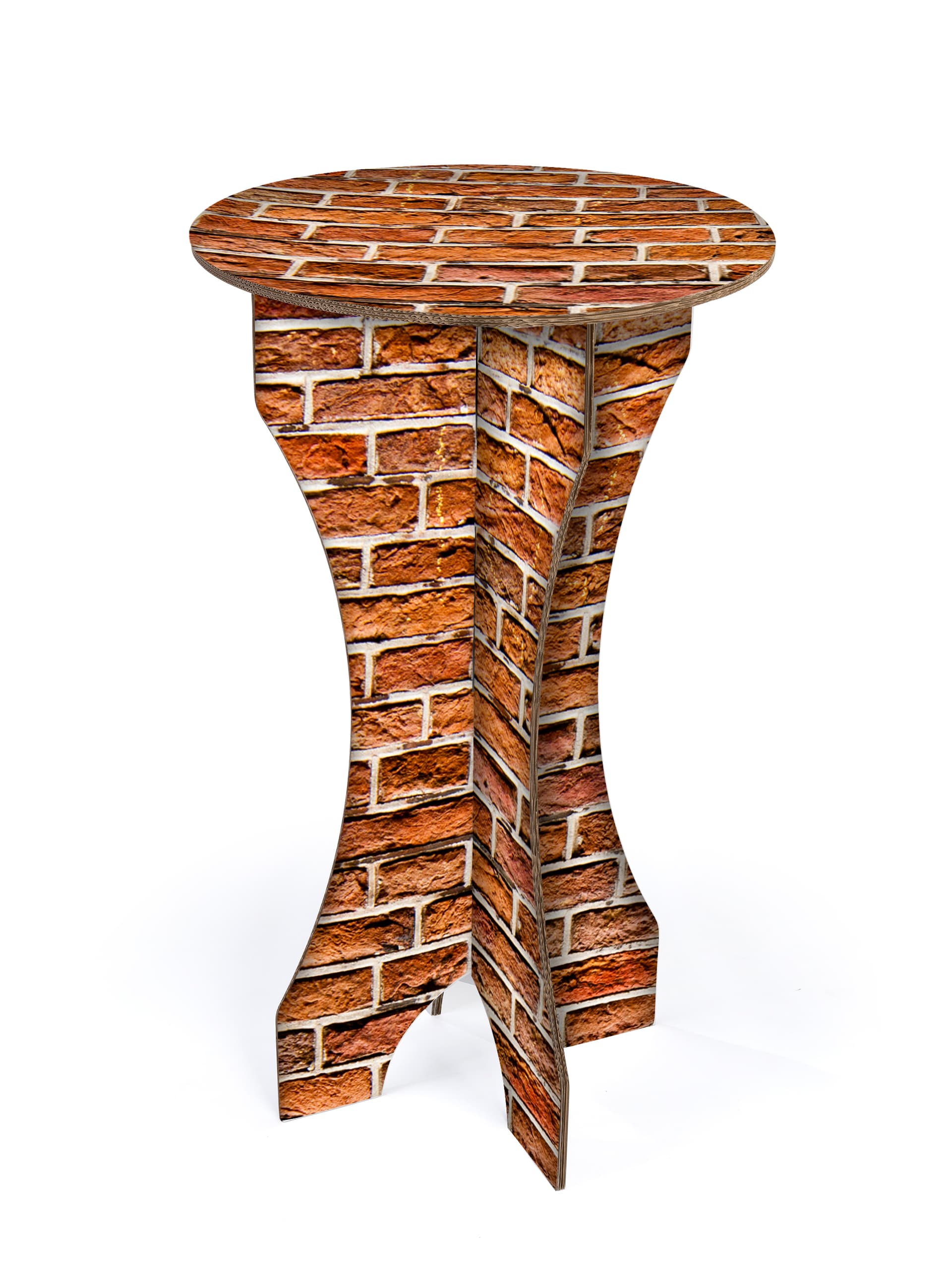 Cardboard Cocktail Table | 42"h, Red Brick Print | Displays2Go