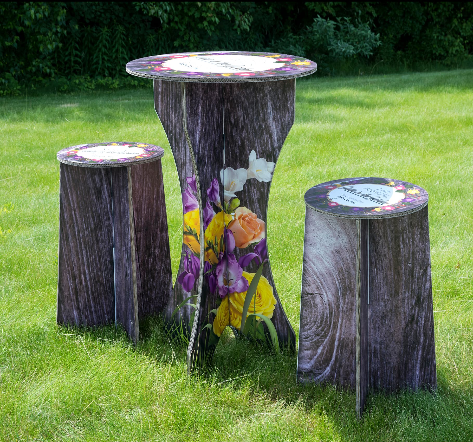 Branded Cardboard Bar Furniture | Custom Printed 3-Piece Set | Displays2Go