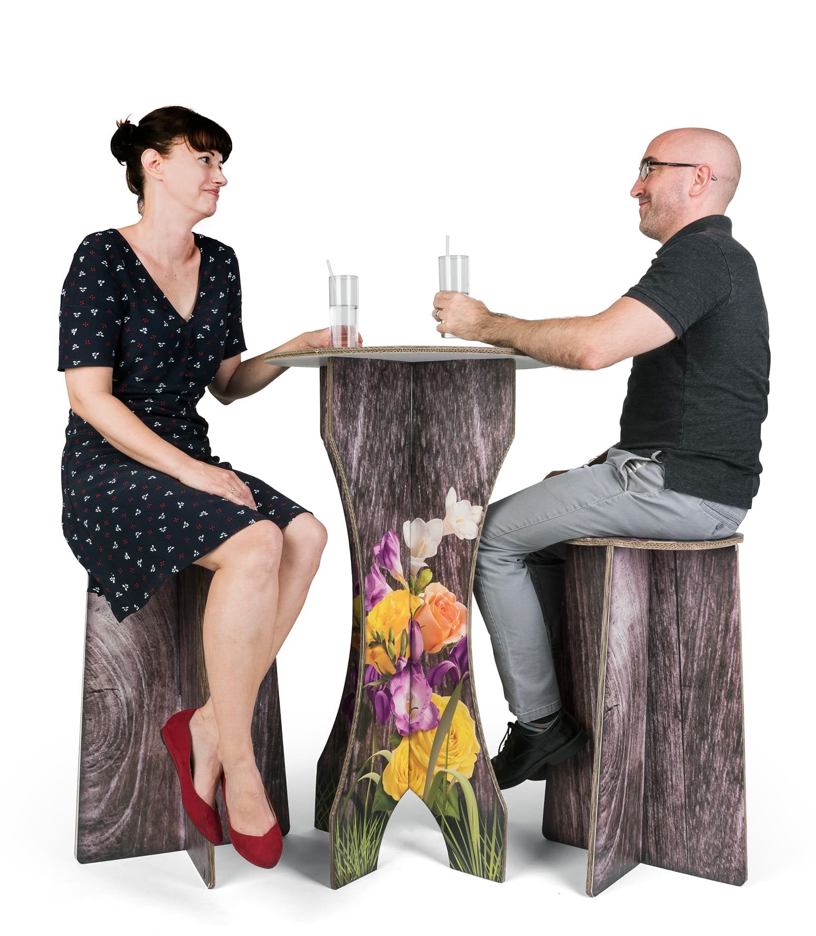 Branded Cardboard Party Stools | Custom Printed Set of 2 | Displays2Go