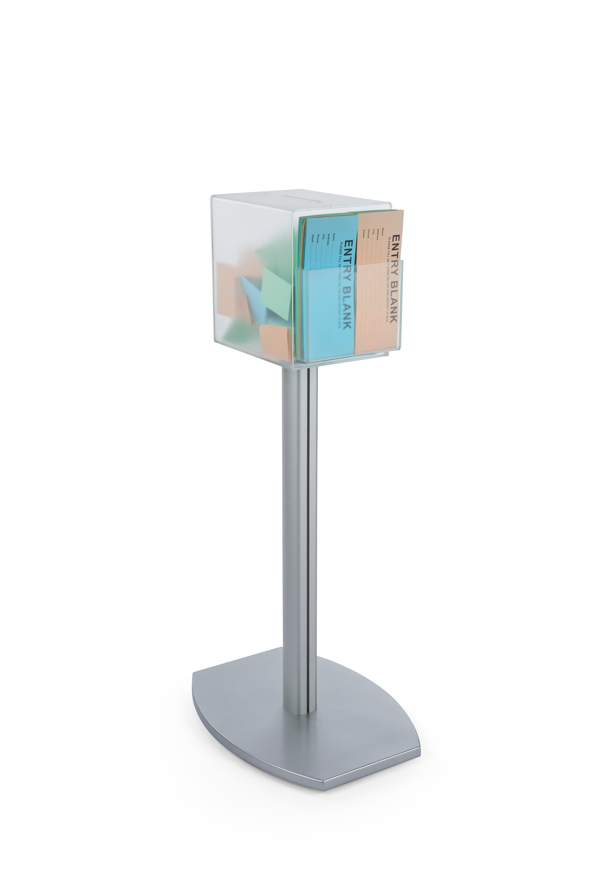 Pedestal Suggestion Box Stand with Lock | Frosted for Privacy | Displays2Go