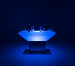 Modern LED Glow Coffee Table | 22" Tall with Rectangular Top | Displays2Go