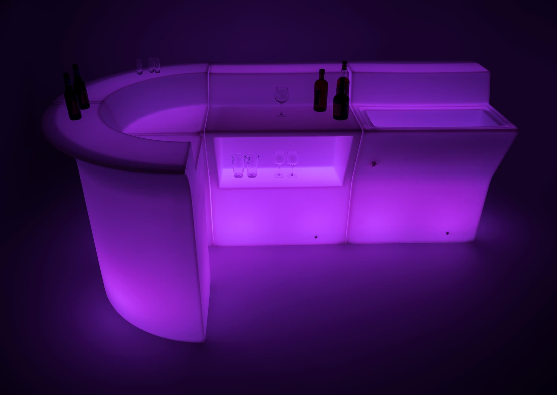 Illuminated LED Bar | 10 - 12 Hour Continuous Color Glow | Displays2Go