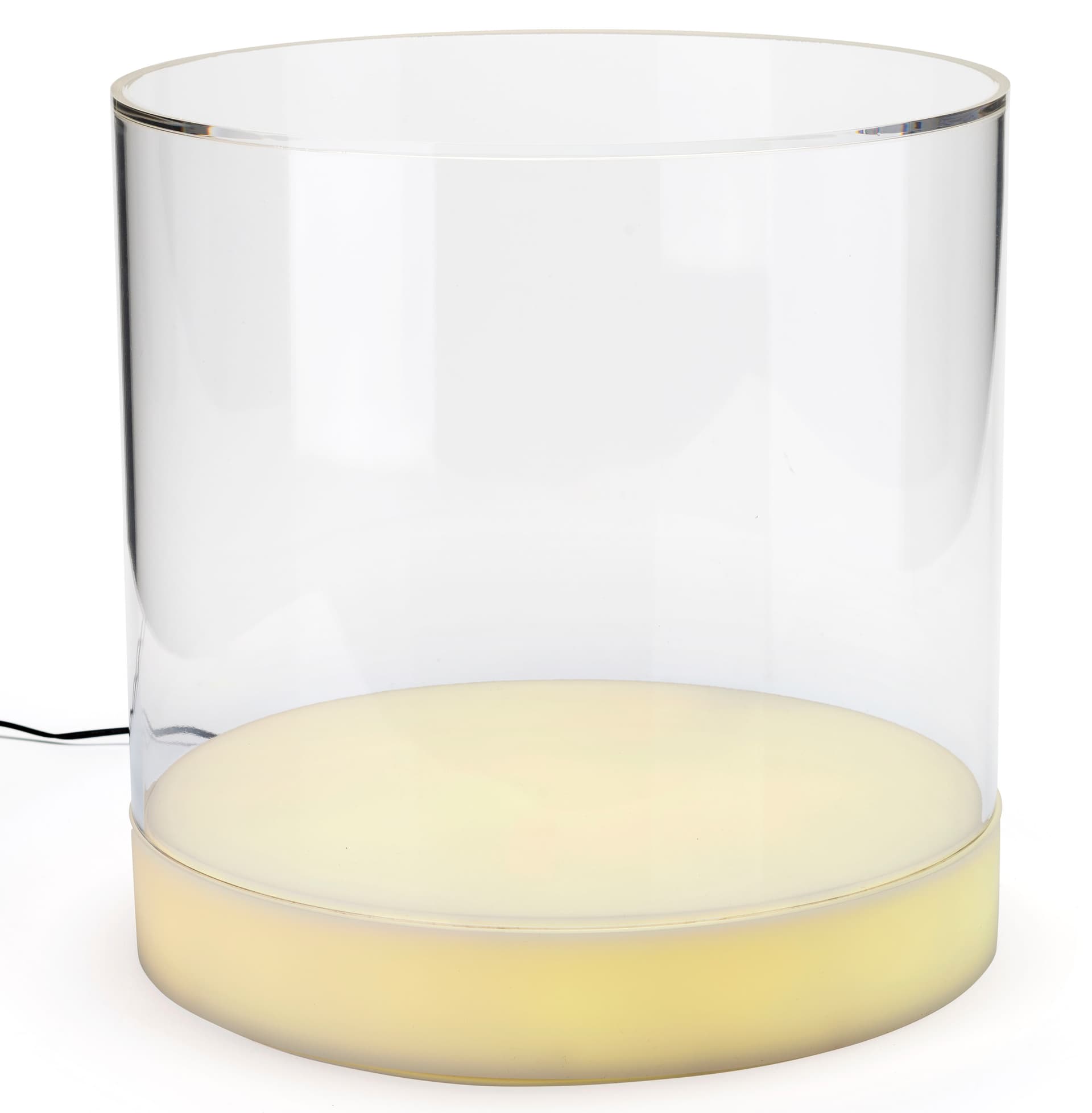 Illuminated Cylinder Display Case | 16-Color LED Base | Displays2Go