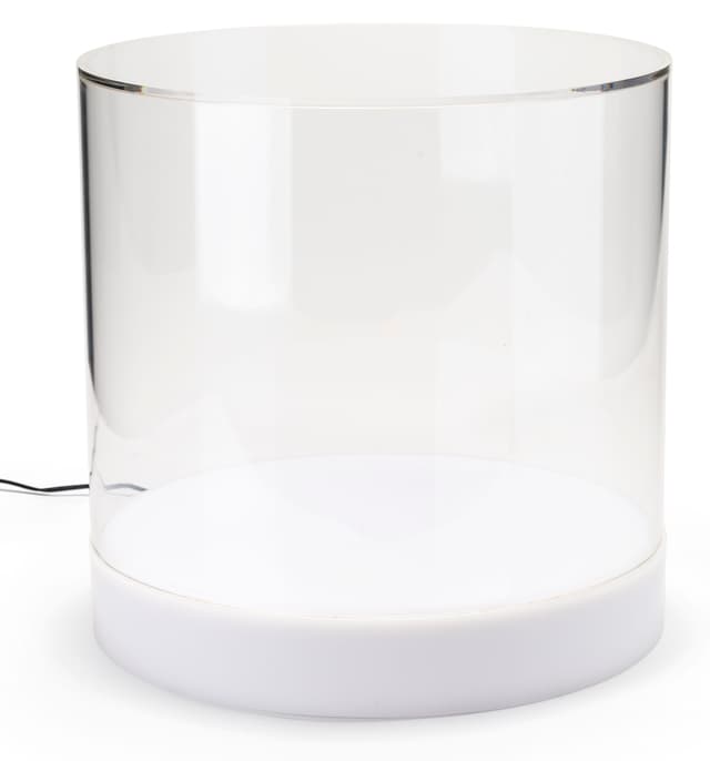 Illuminated Cylinder Display Case | 16-Color LED Base | Displays2Go