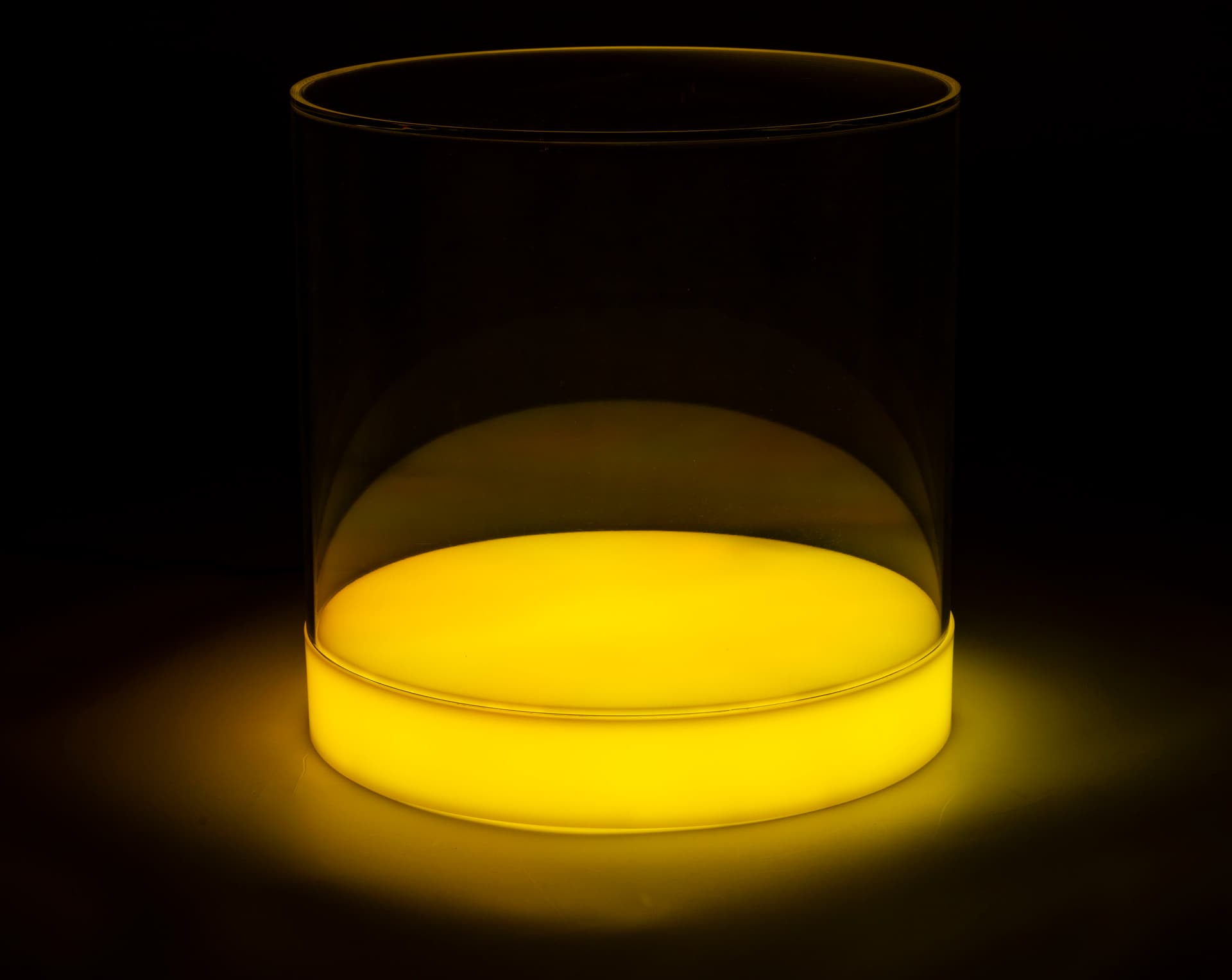 Illuminated Cylinder Display Case | 16-Color LED Base | Displays2Go