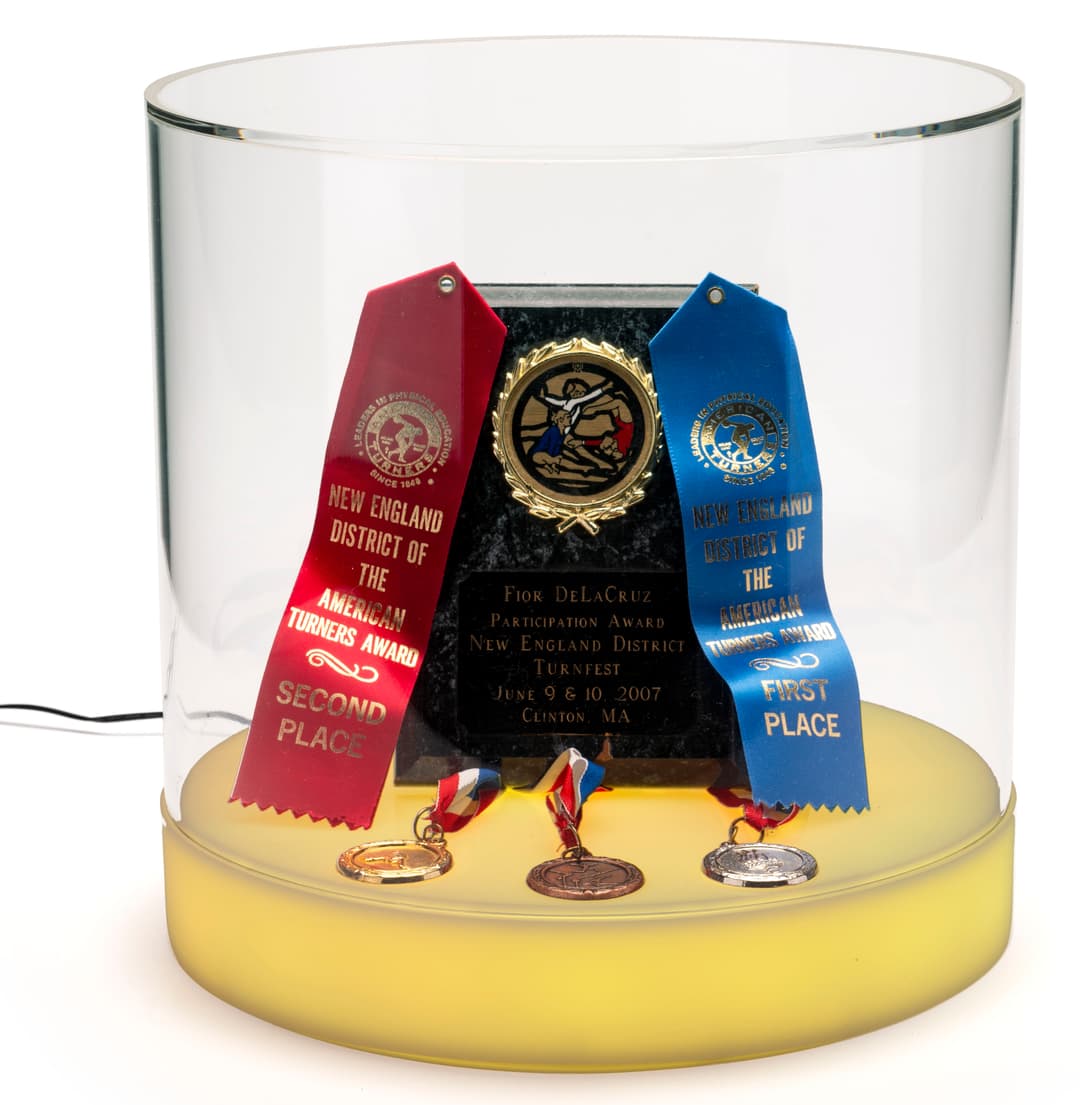 Illuminated Cylinder Display Case | 16-Color LED Base | Displays2Go