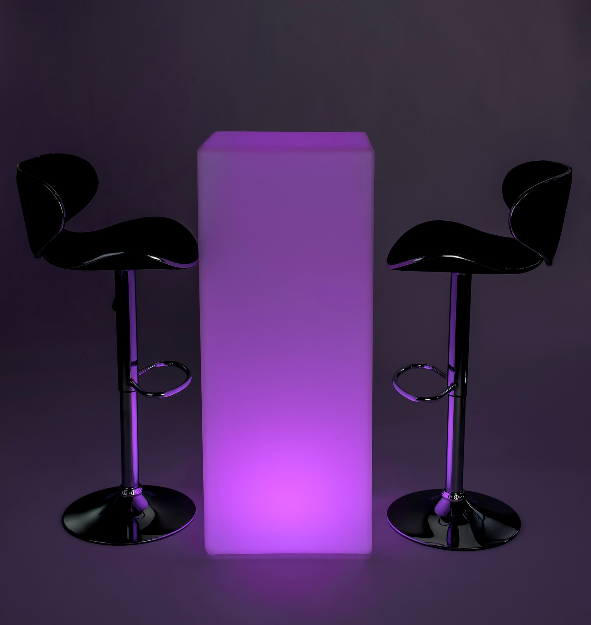 LED Tall Boy Bar Table Set | Rechargeable Battery | Displays2Go