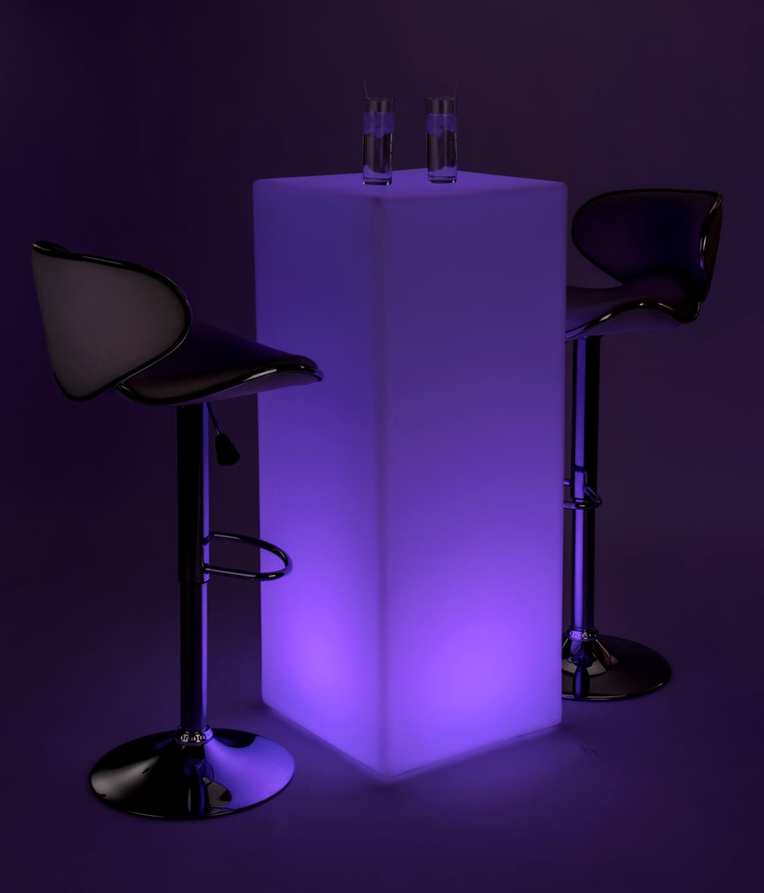 LED Tall Boy Table Set | Rechargeable Battery | Displays2Go