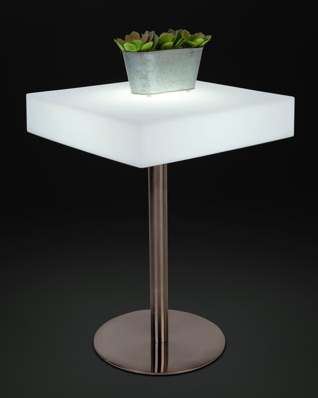 Square Illuminated Bar Table | Light Up LED Lounge Furnishings ...