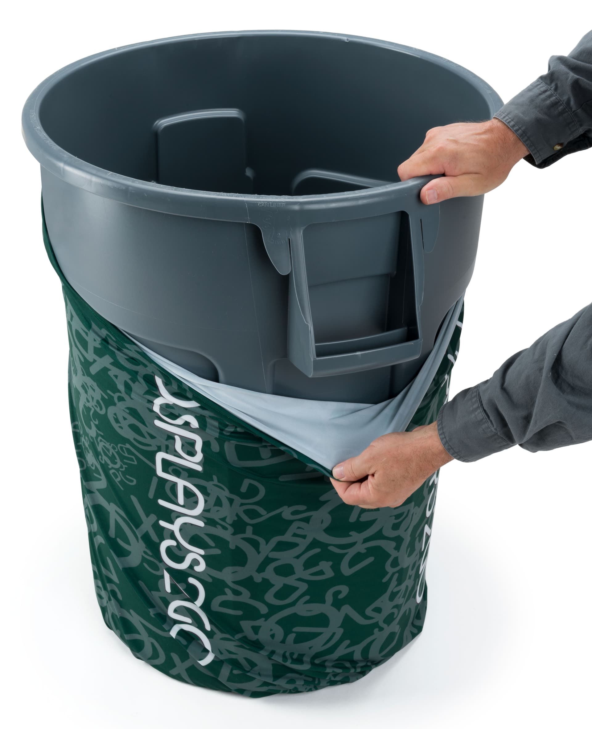 Custom 44-Gal Trash Bin Cover | Stretch Material | Displays2Go