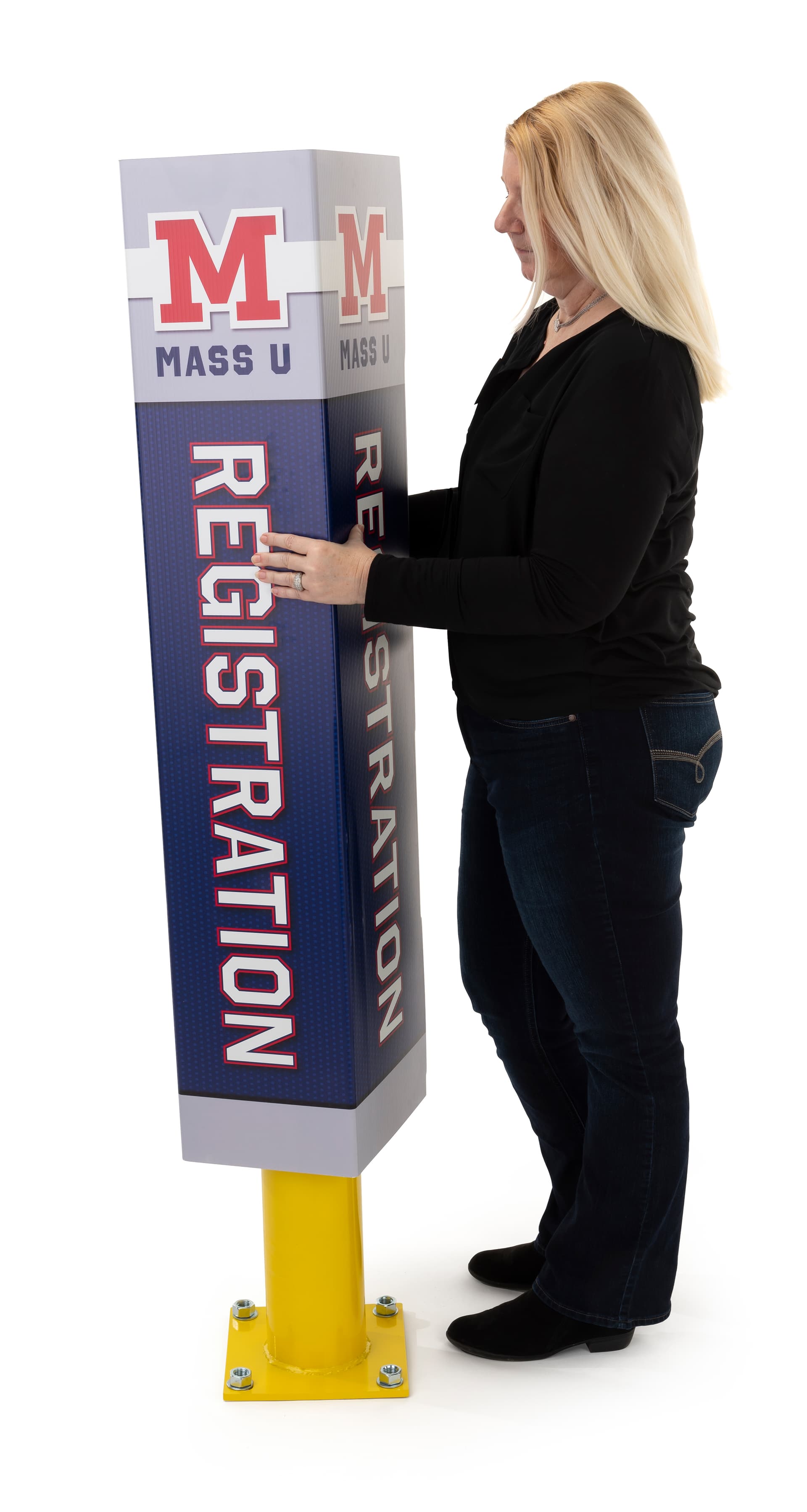 Square Advertising Bollard Sign | Four 52" Custom Printed Panels ...