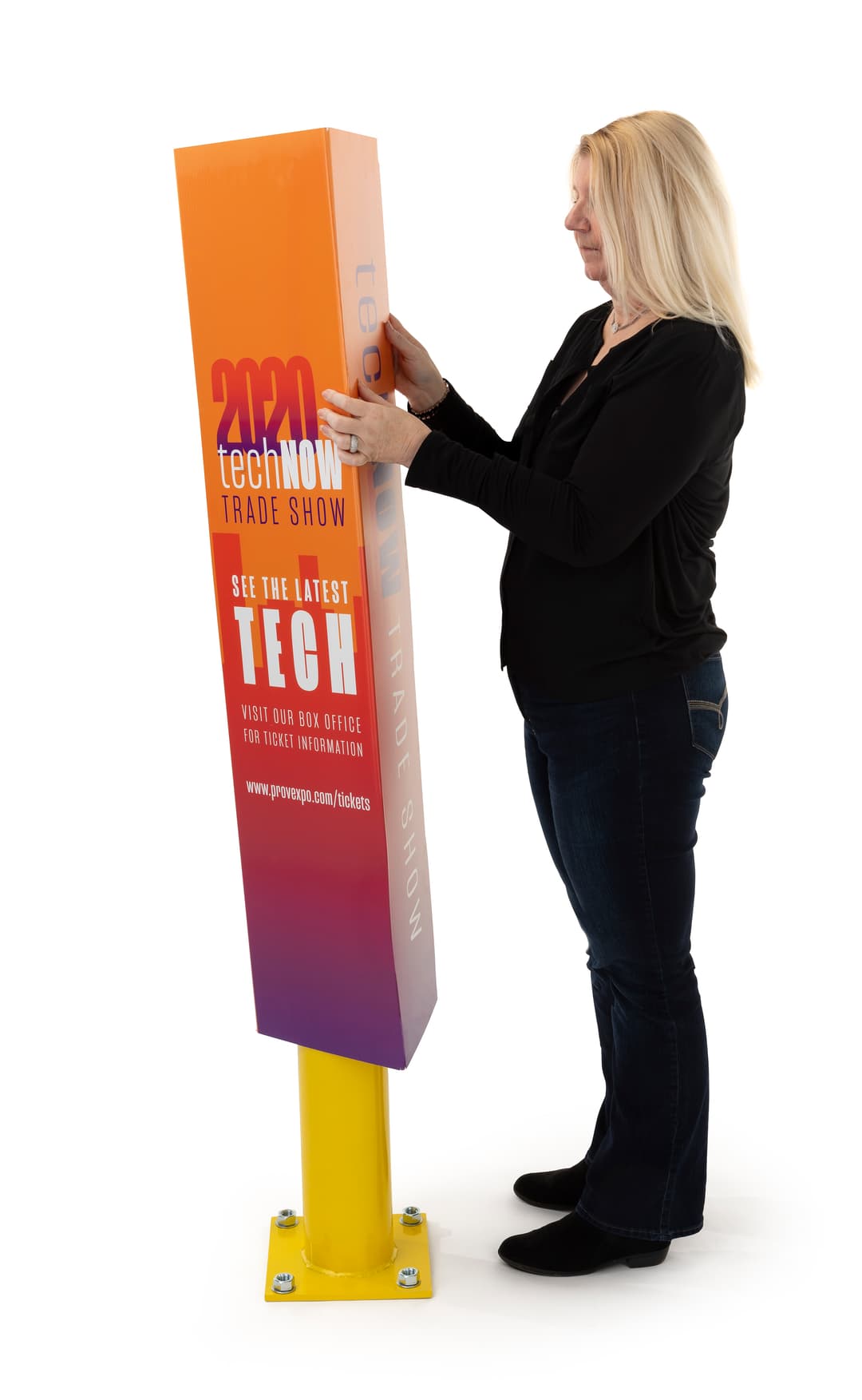 Triangle Marketing Bollard Cover | Full-Color Custom Printing | Displays2Go