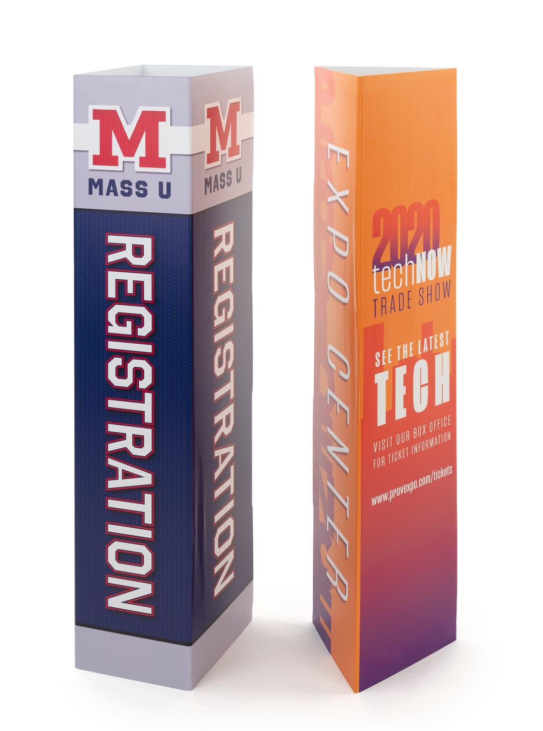 Triangle Marketing Bollard Cover | Full-Color Custom Printing | Displays2Go