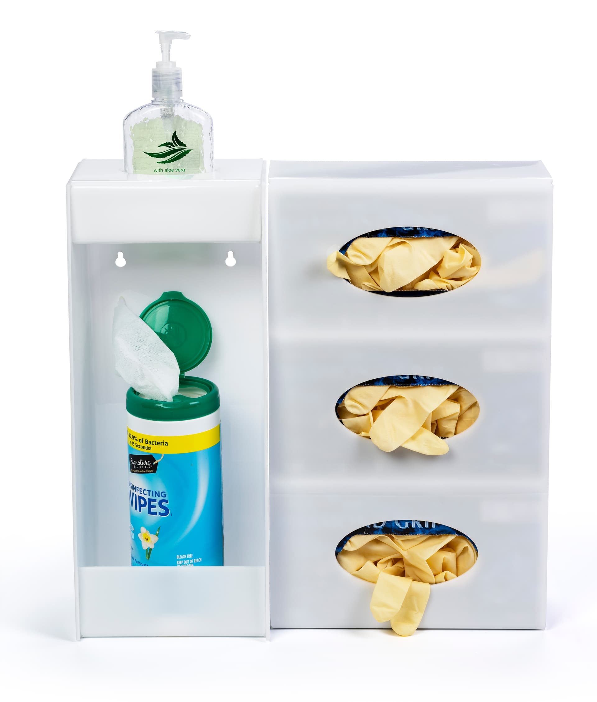 Wall Mounted Hygiene Supply Station | Holds PPE and Sanitizers ...