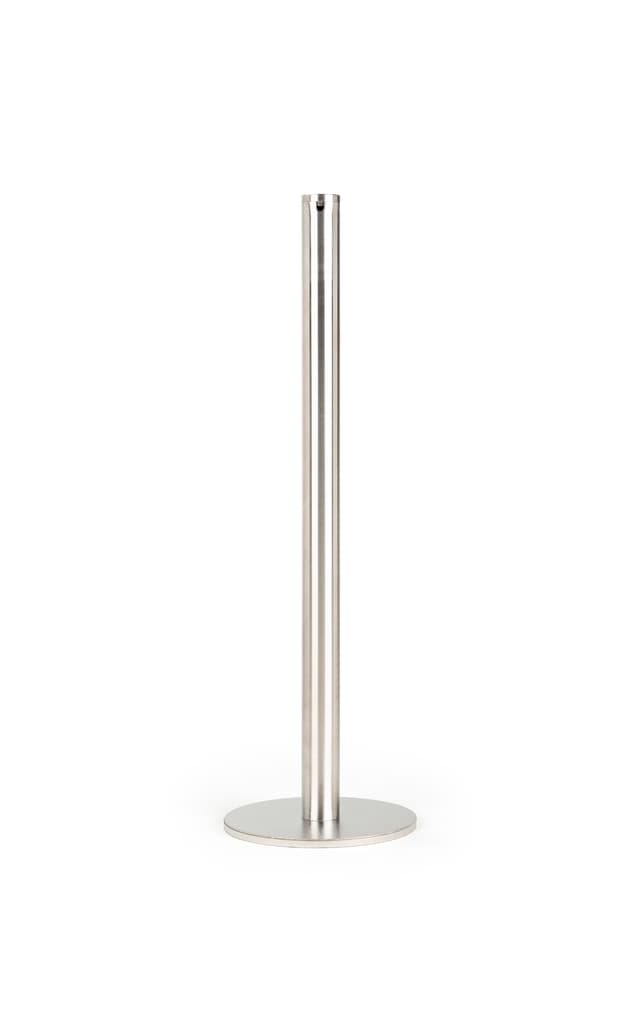 Fixed Post Art Gallery Stanchion | 16" High Brushed Silver | Displays2Go