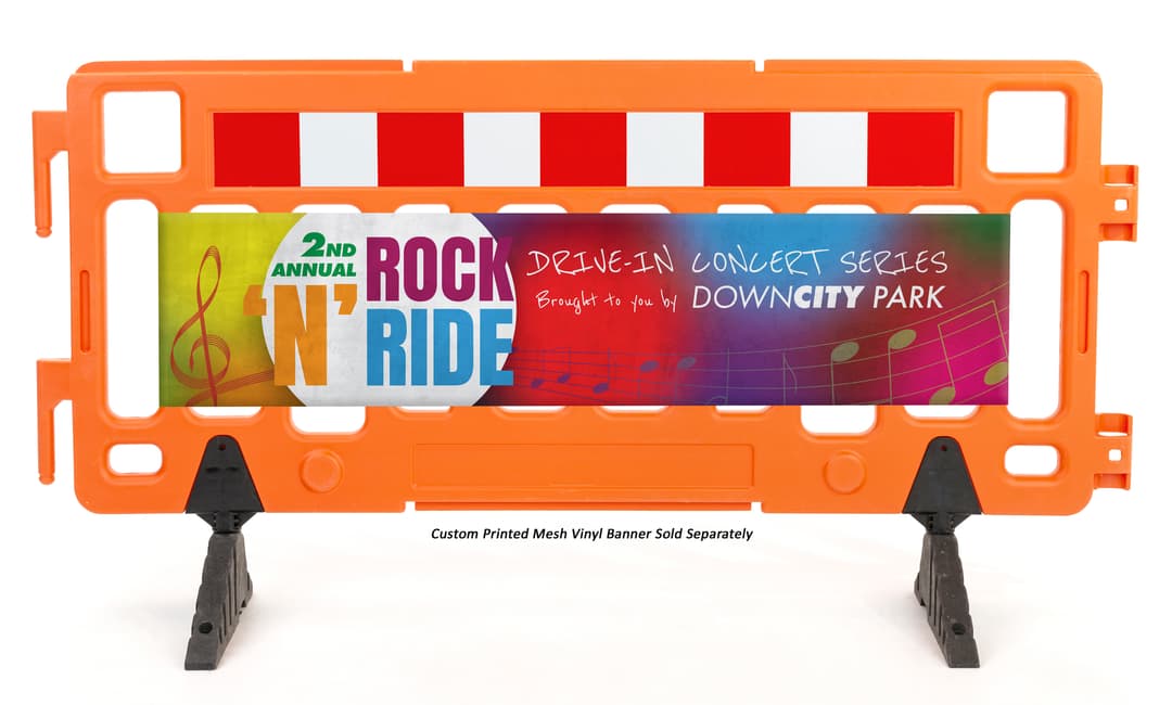 Portable Pedestrian Barrier System | Heavy-Duty Rubber Feet | Displays2Go