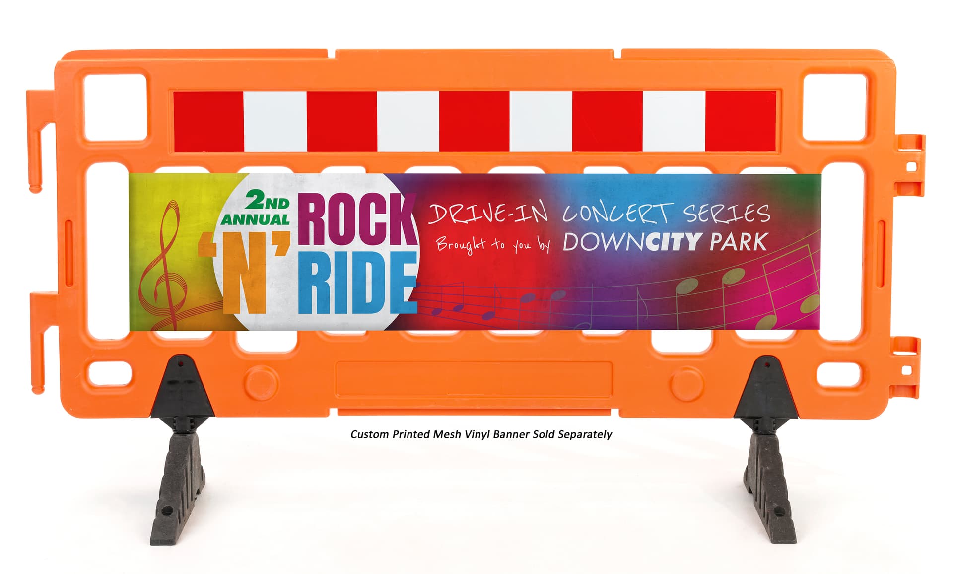 Portable Pedestrian Barrier System | Heavy-Duty Rubber Feet | Displays2Go