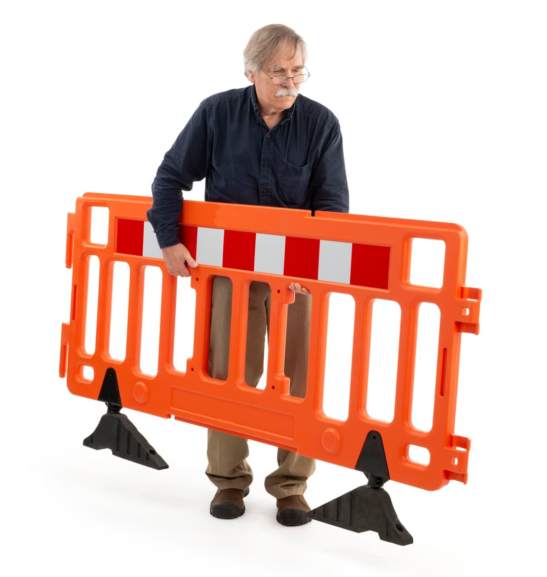 Portable Pedestrian Barrier System | Heavy-Duty Rubber Feet | Displays2Go