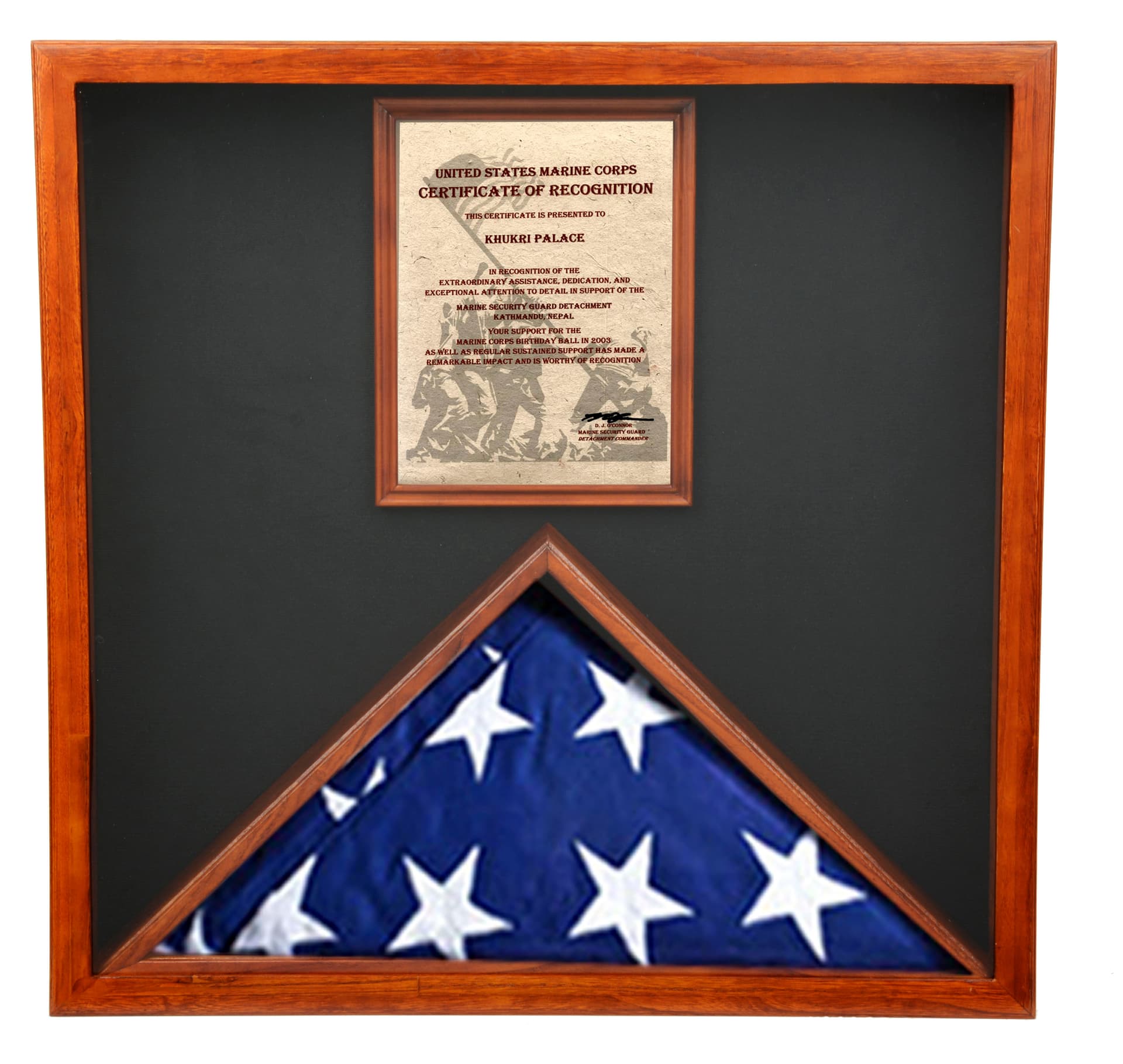 Flag and Certificate Display Case | MDF Shadow Box for Military ...