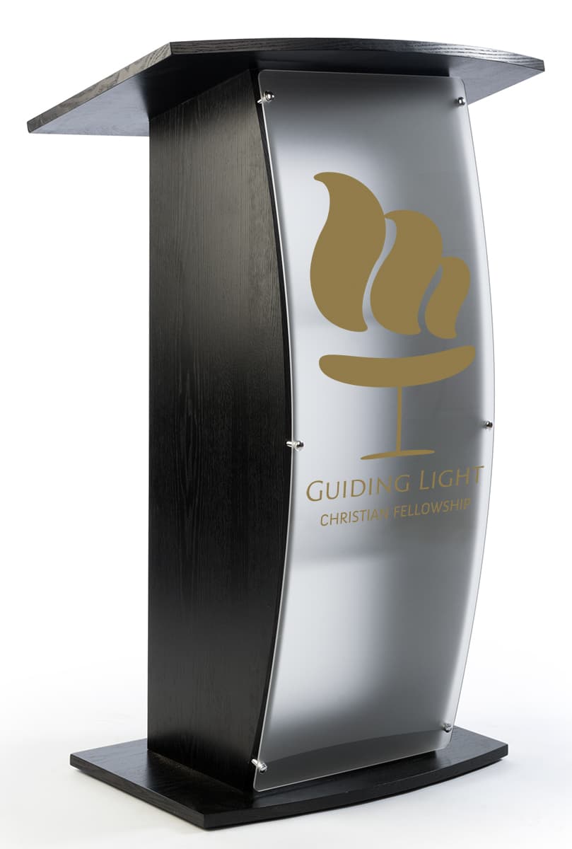 Black Lectern with Personalized Graphic | 14” x 24” Vinyl Artwork ...