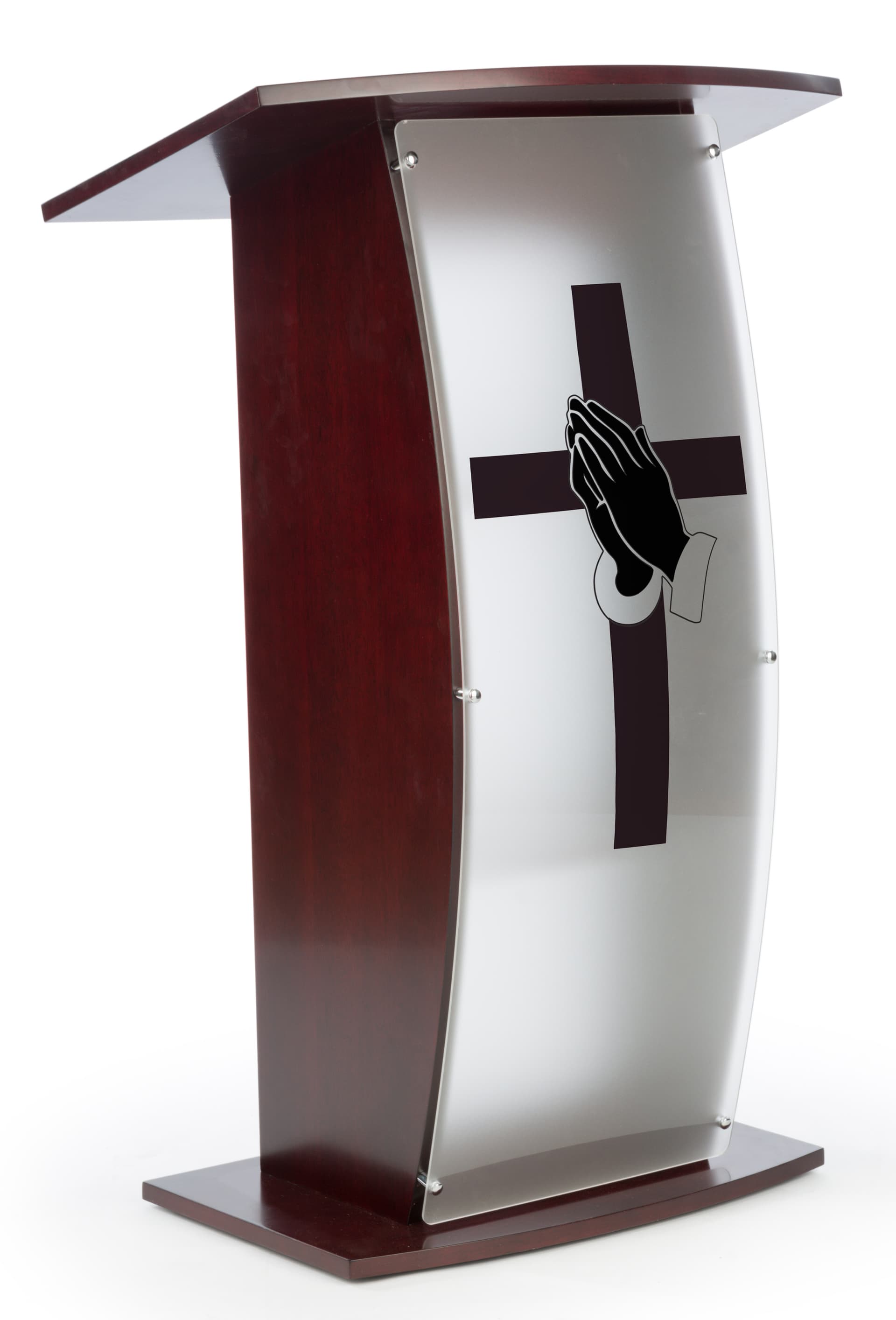 Contemporary Lectern with Custom Curved Panel | Frosted Acrylic ...