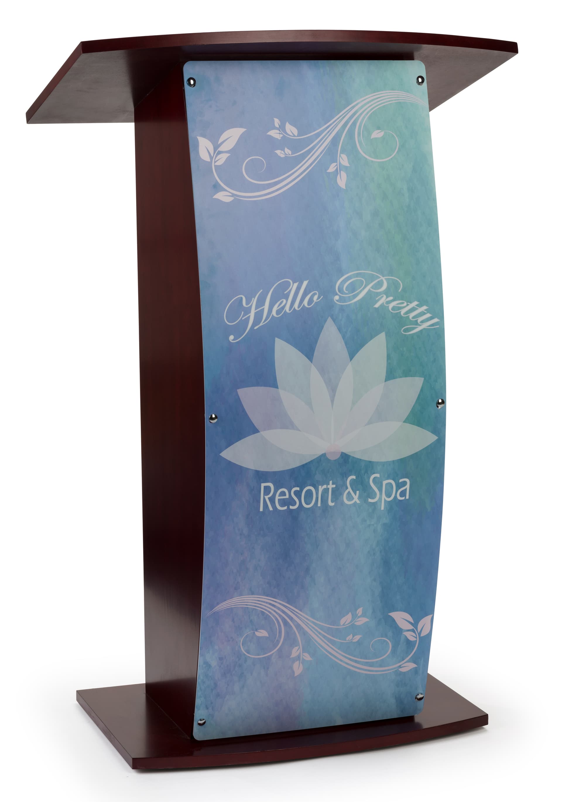 Contemporary Lectern with Custom Curved Panel | Frosted Acrylic ...