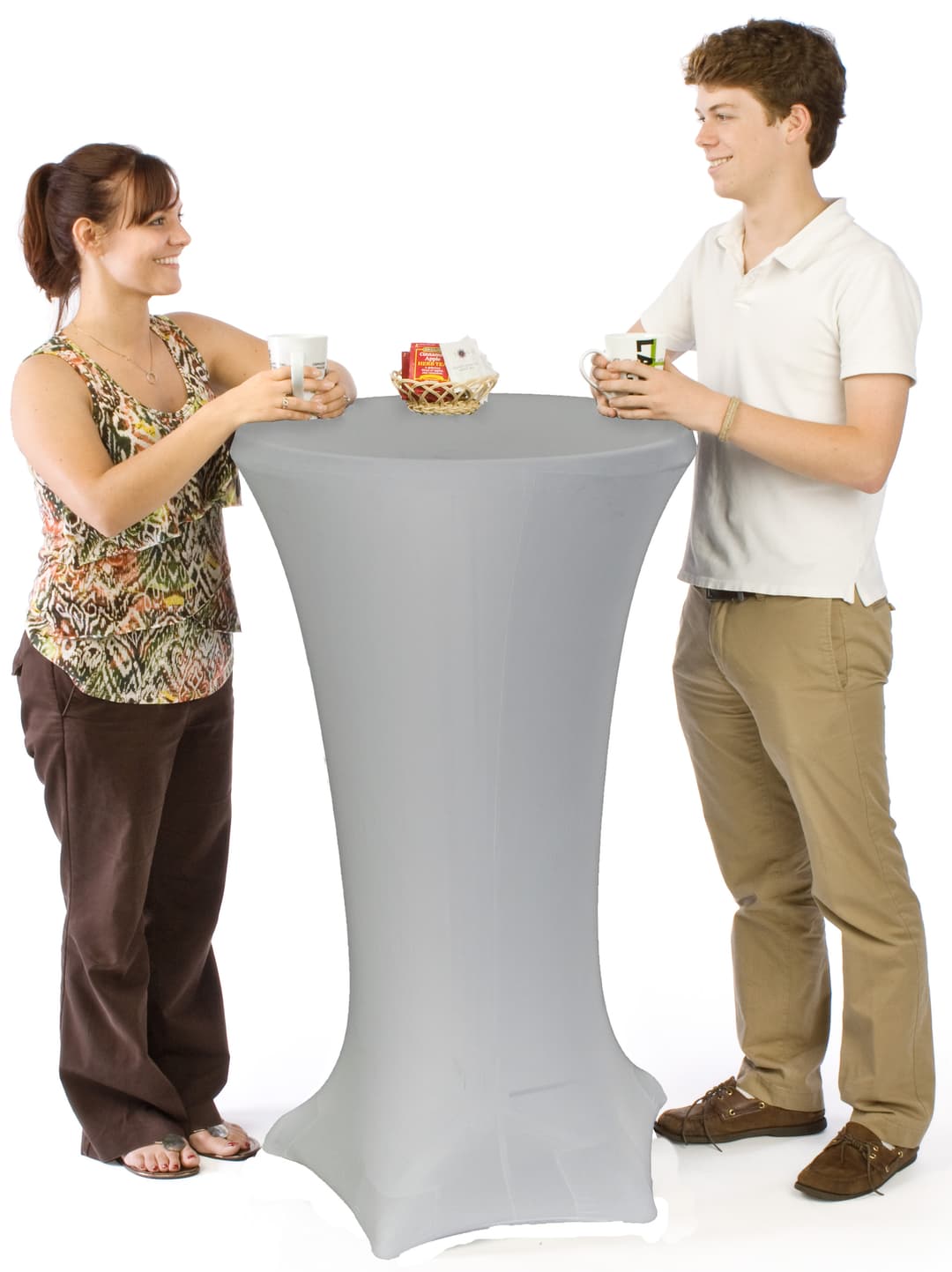 Tall Cocktail Tables With Silver Cover Casual, Elegant & Professional ...