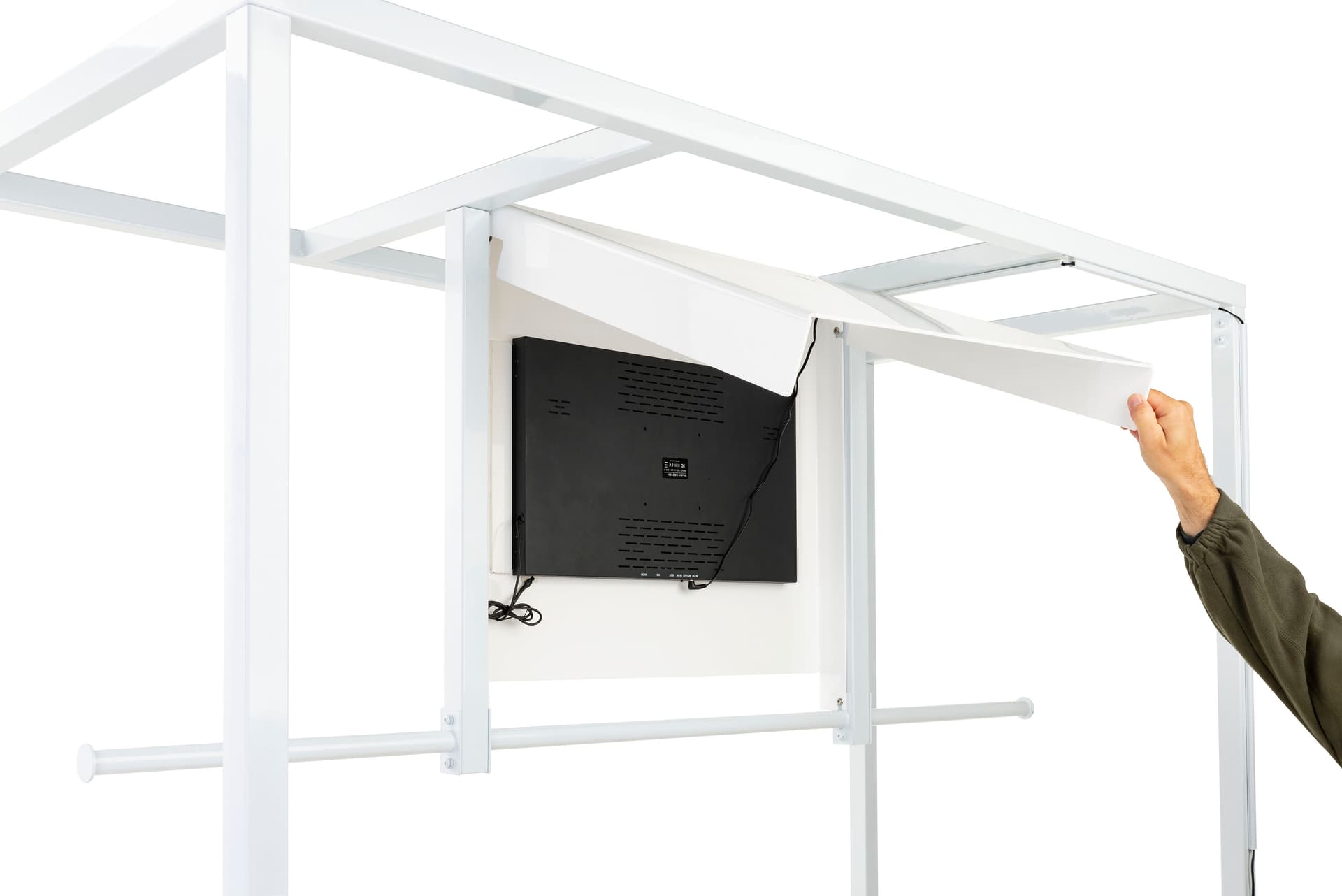 Clothing Rack with Video Screen | 21.5” LCD Display | Displays2Go