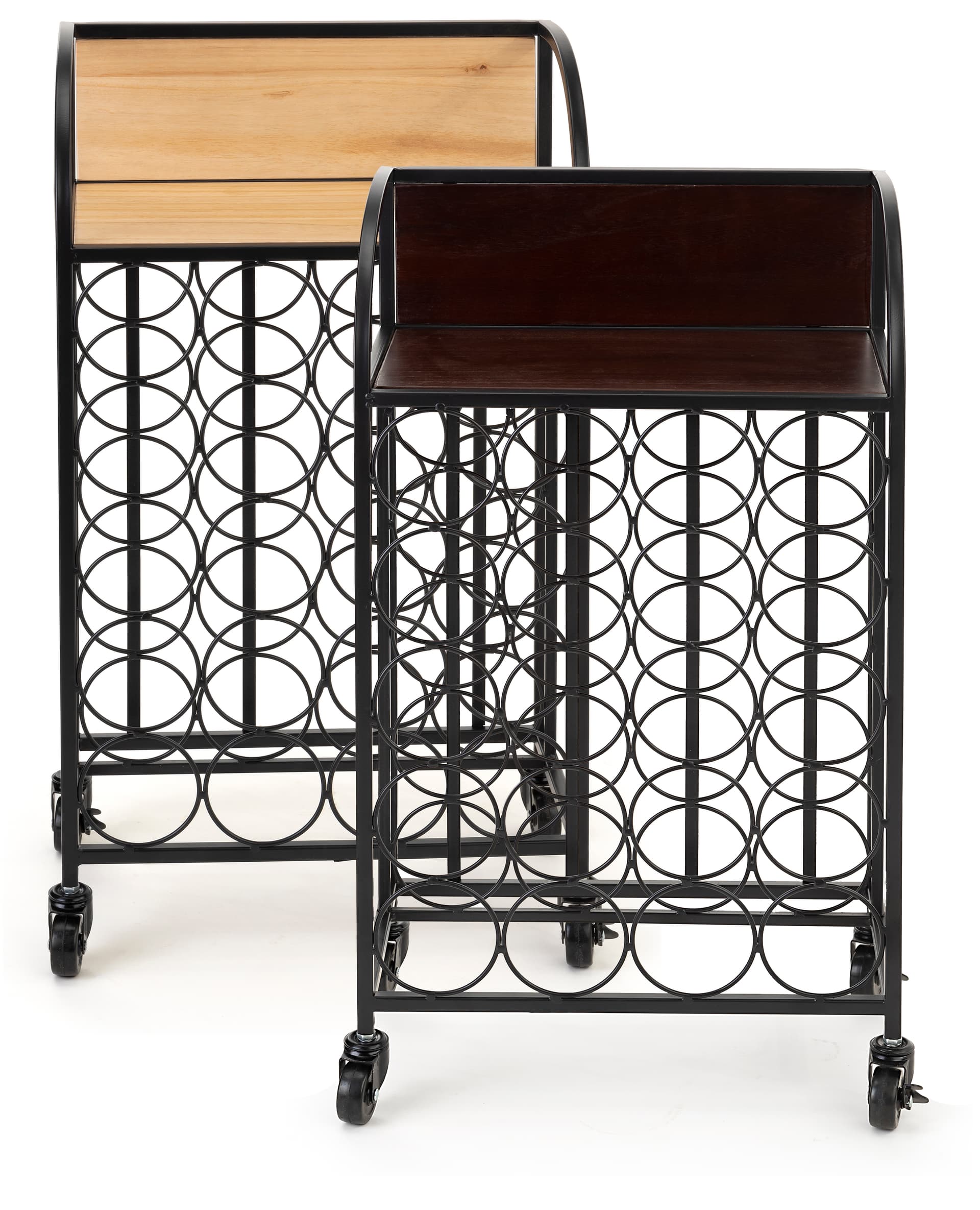 Wine Rack with Wheels | 2 Locking and 2 Non-Locking Casters | Displays2Go