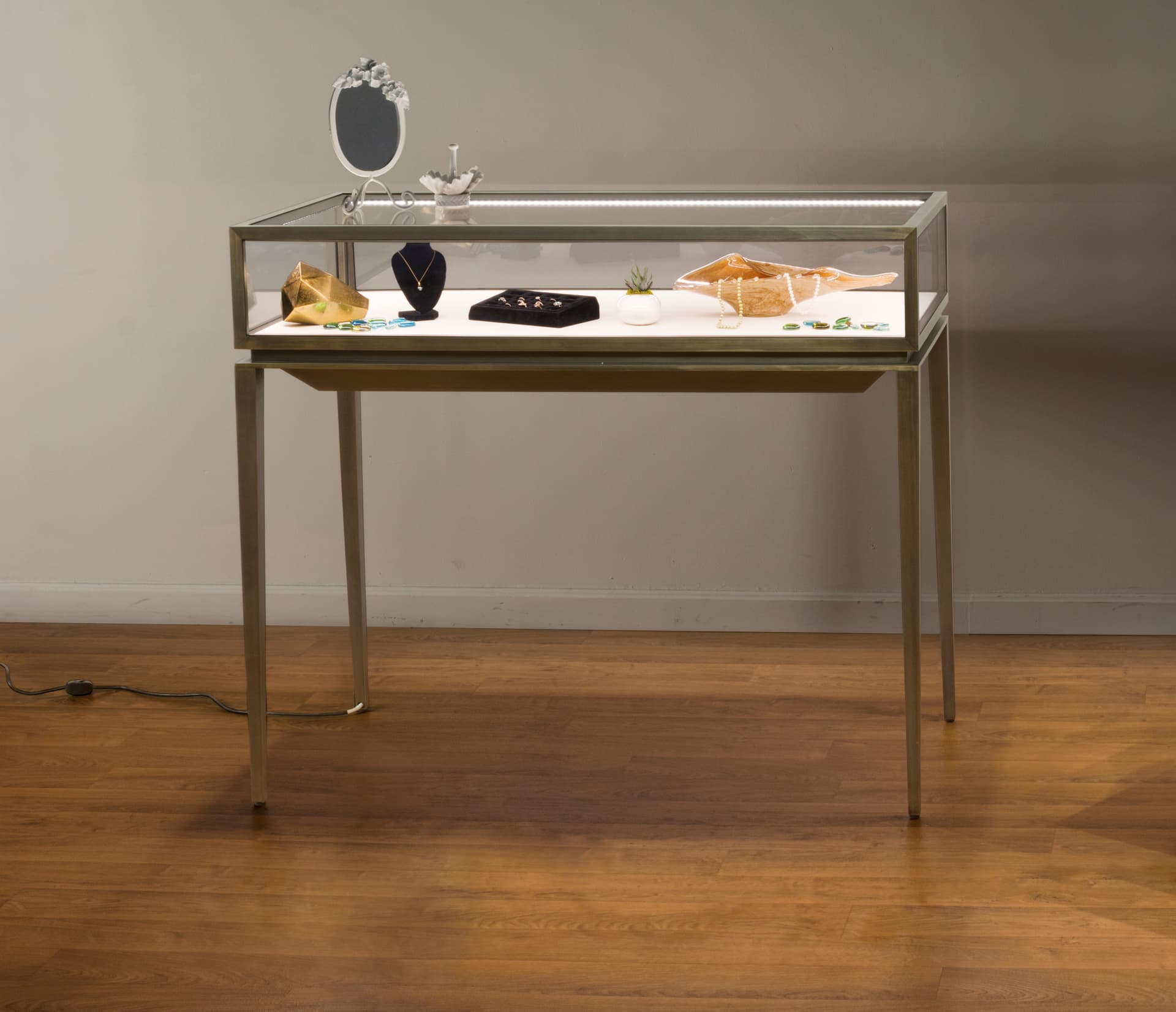 Modern Jewelry Display Table | Tapered Legs | Displays2Go
