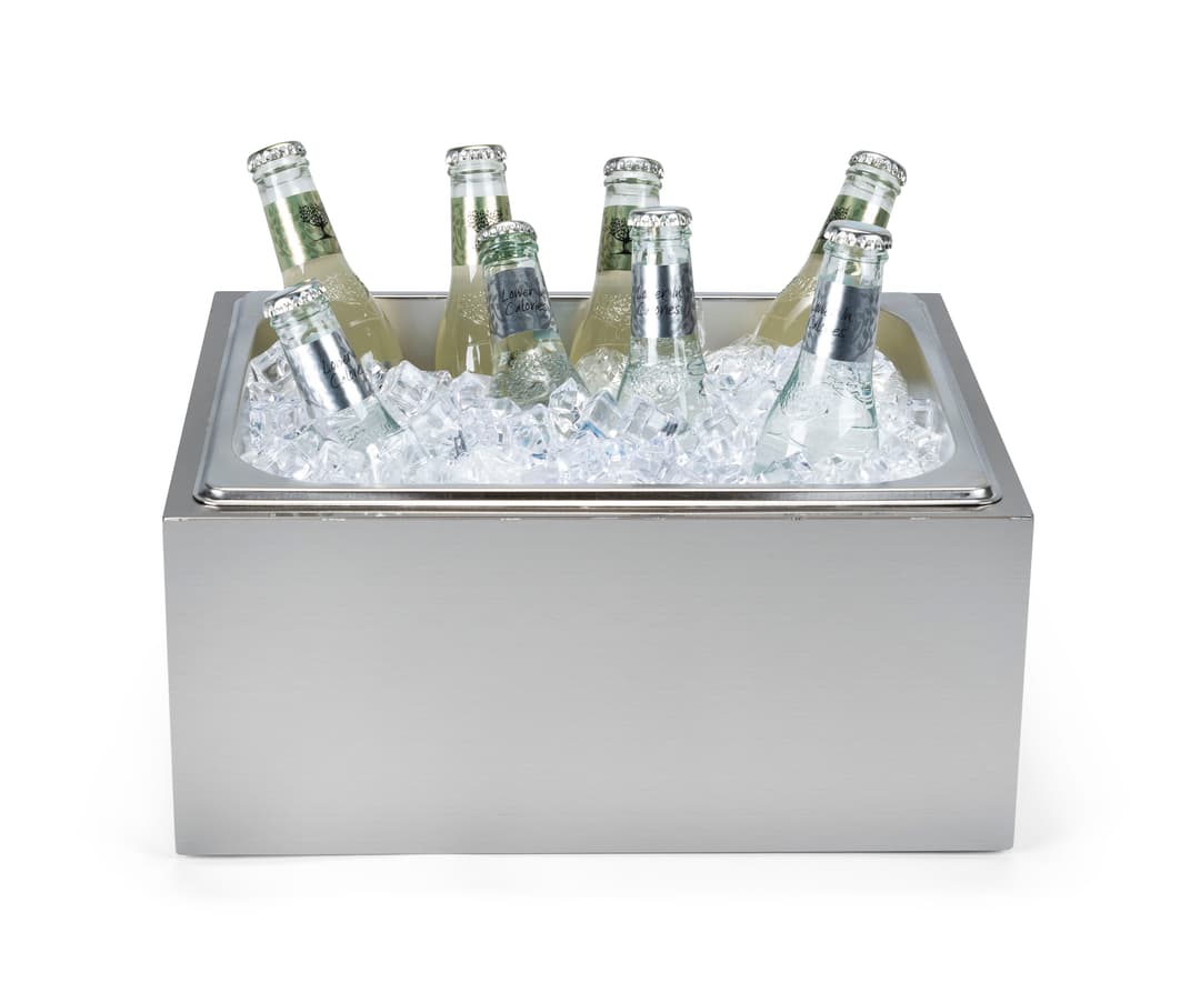 Countertop Ice Bin | Easy-Care Removable Stainless Steel Tray | Displays2Go