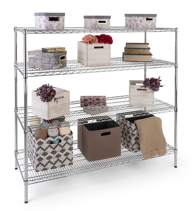 Commercial Wire Rack Shelving | 4 Heavy Duty Tiers | Displays2Go