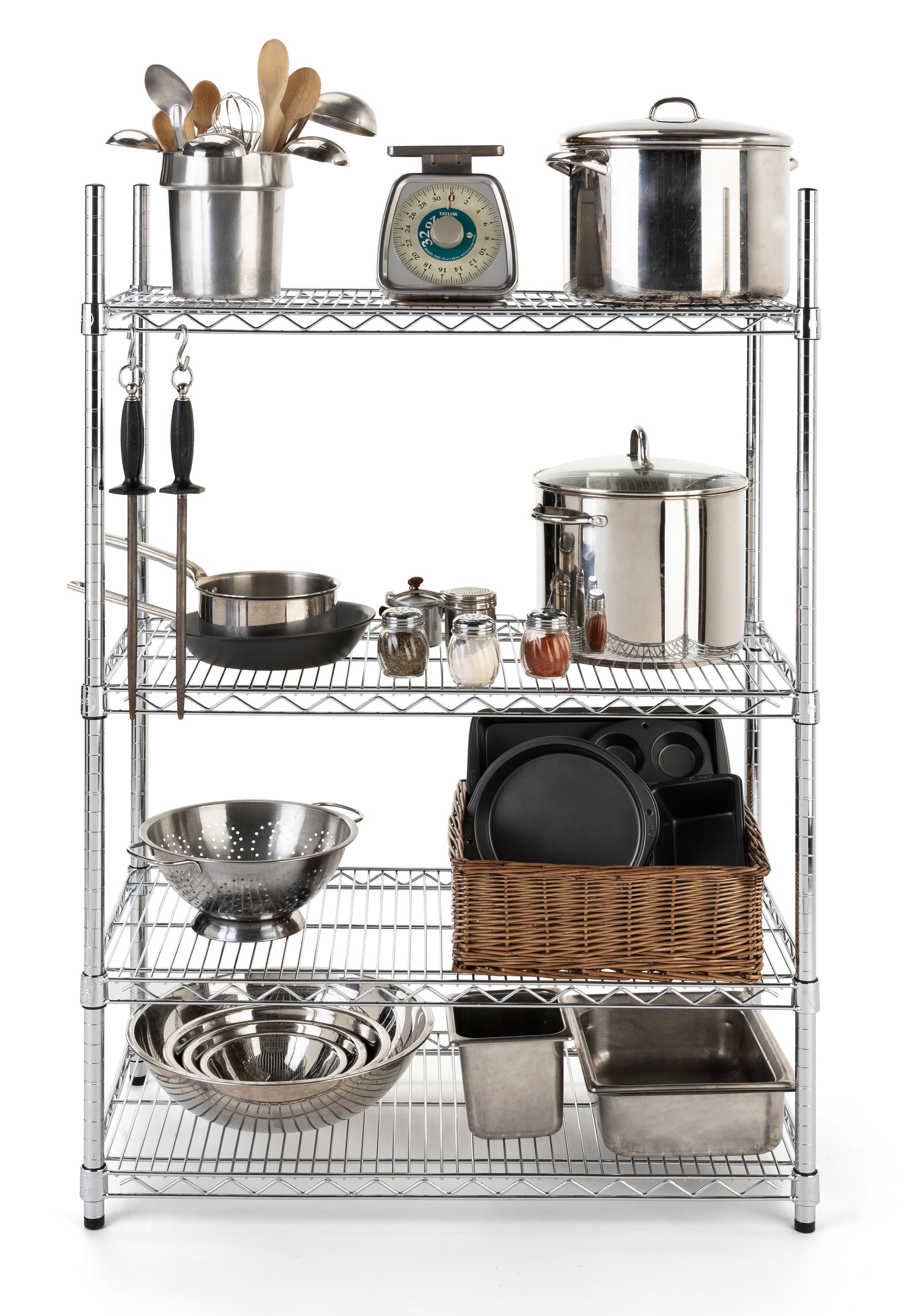 Free Standing Wire Shelving | 4 Commercial Grade Metal Tiers | Displays2Go
