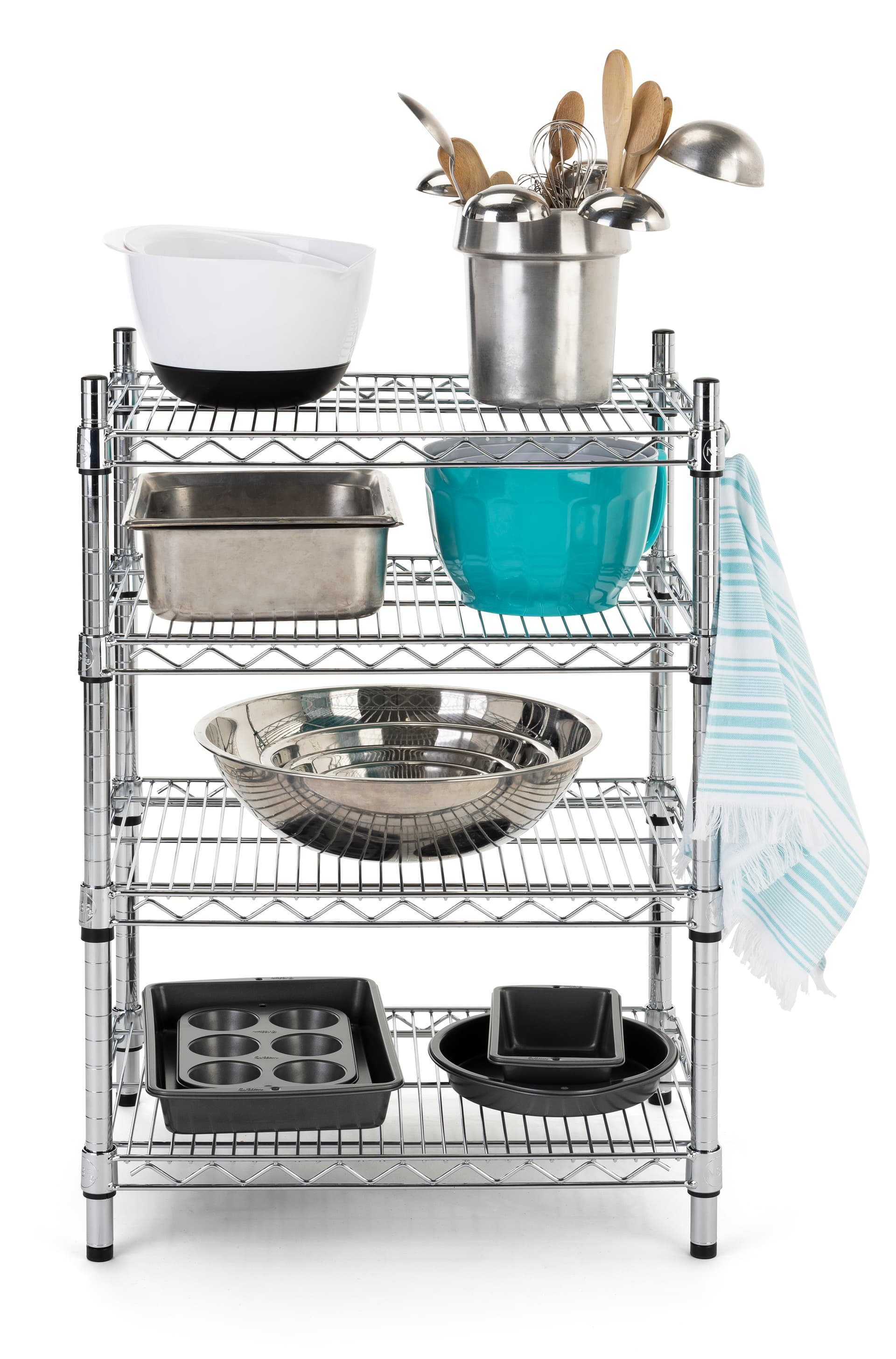 Metal Wire Shelving Unit | 4 Industrial Grade Tiers | Displays2Go