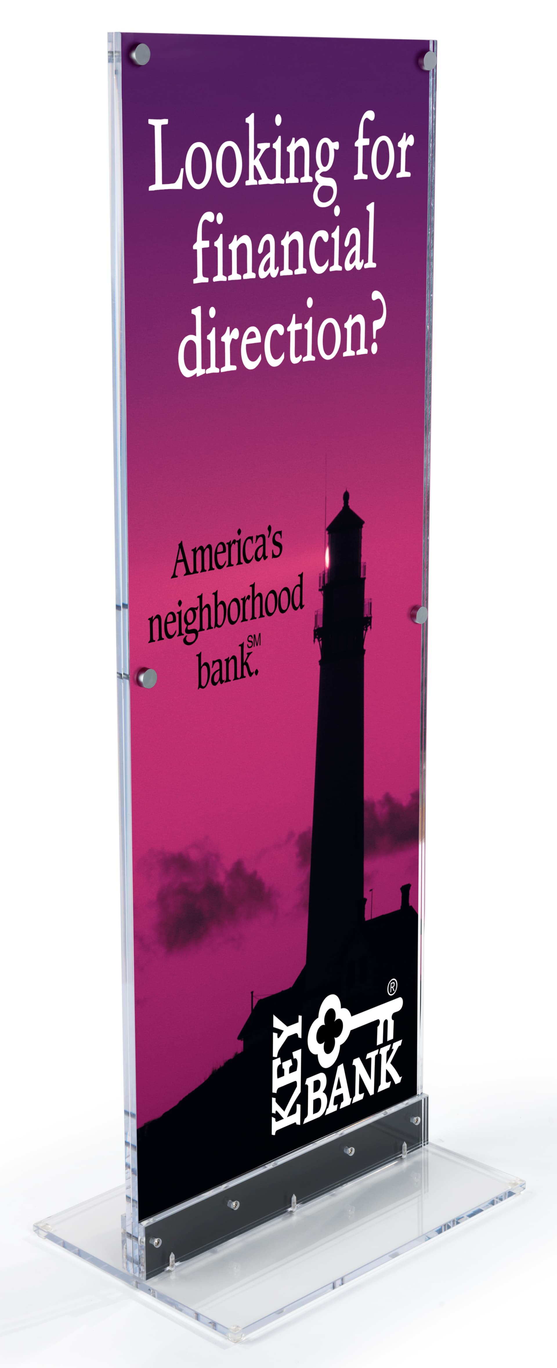 Floor-Standing Acrylic Graphic Holder | Silver Hardware | Displays2Go