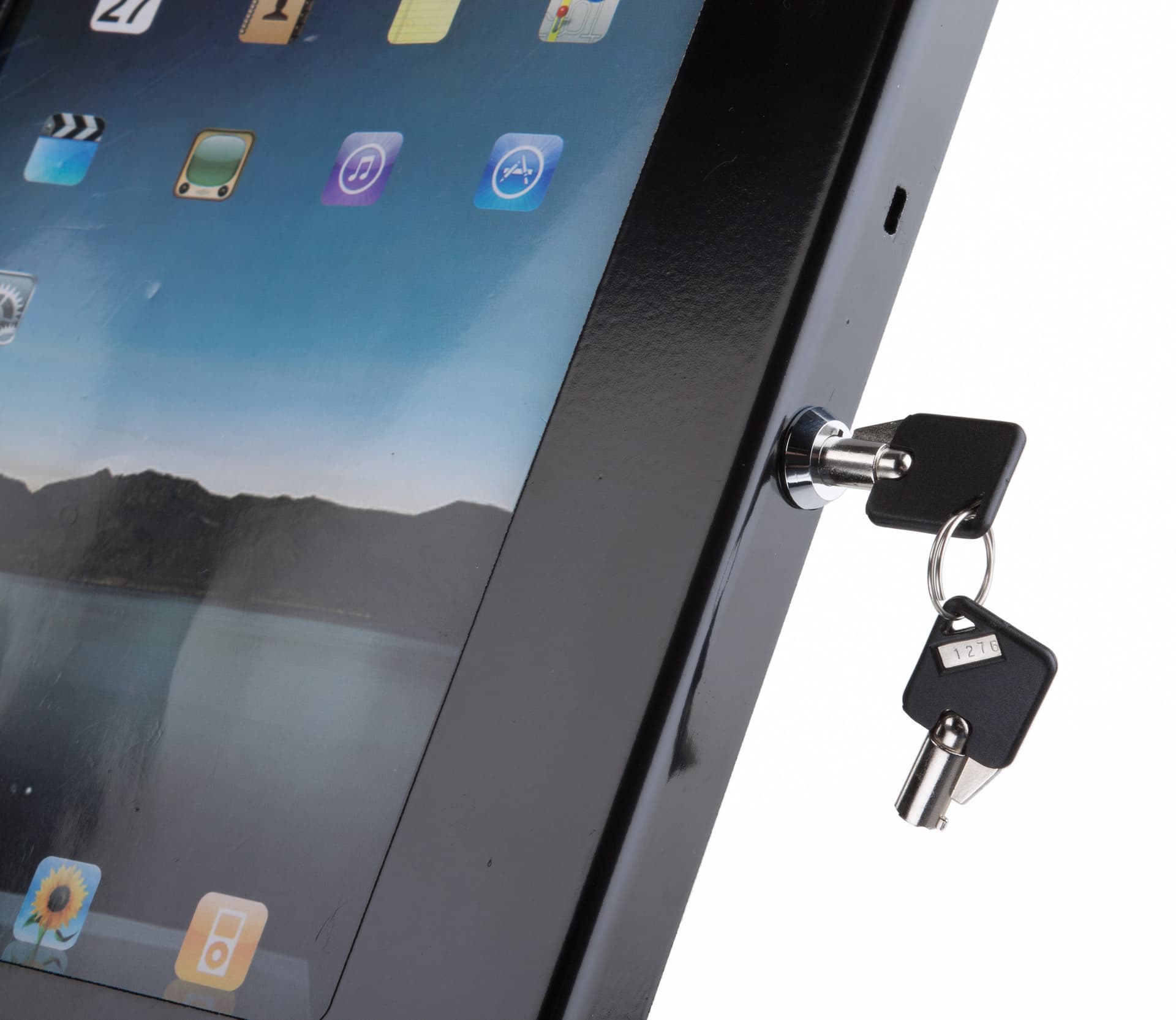 Adjustable iPad Mount | Rotating Enclosure With Access Ports | Displays2Go
