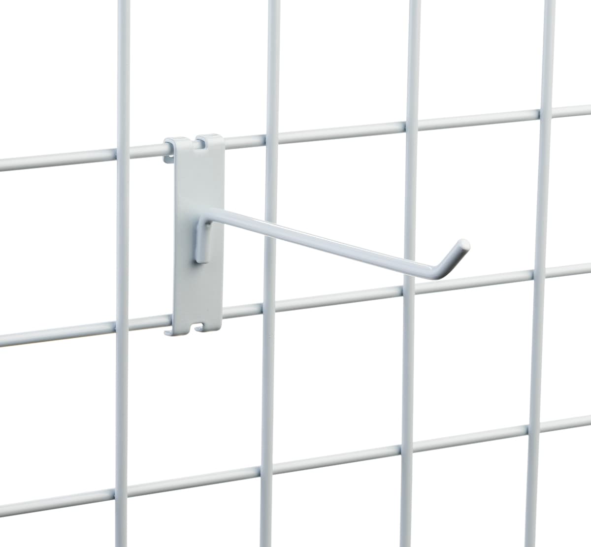 8" White Wire Grid Panel Display Hook | Metal with Gloss Finish ...