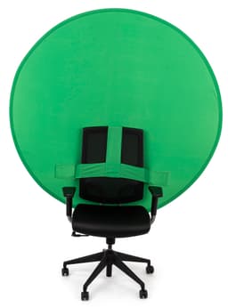 Portable Chair Mounted Green Screen | 60" Round Webcam Backdrop ...