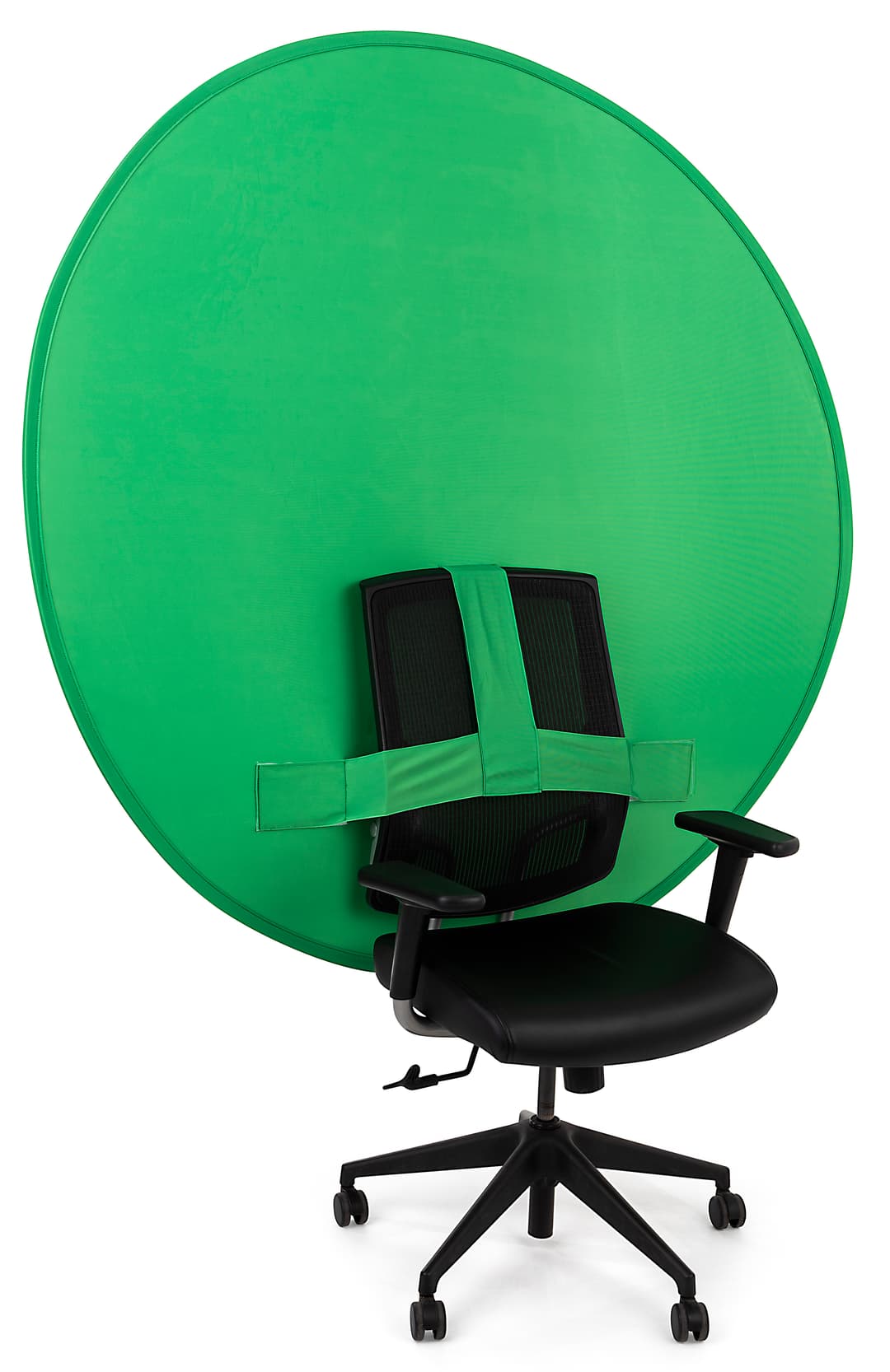 Portable Chair Mounted Green Screen | 60" Round Webcam Backdrop ...