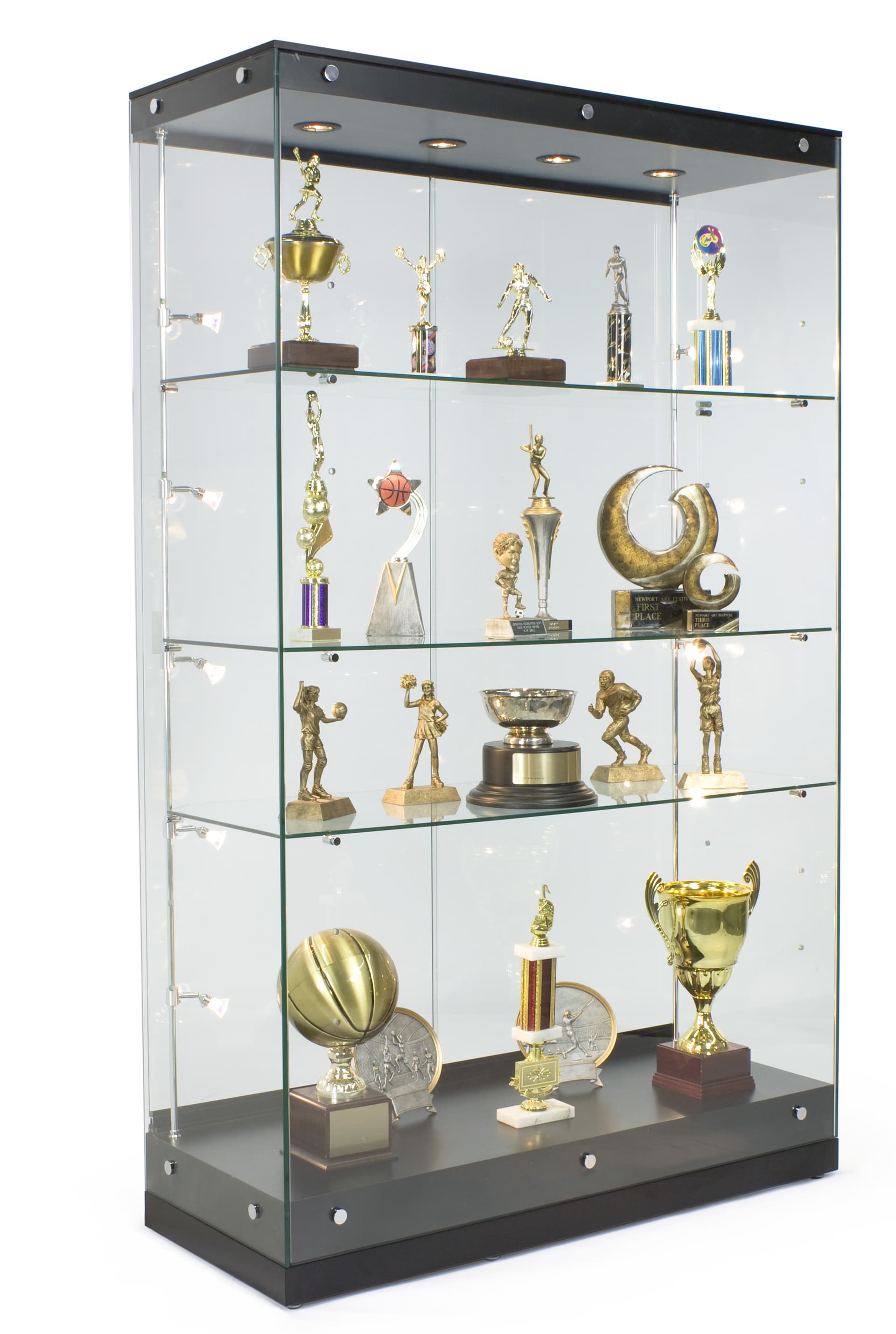 Award Display | Black Painted MDF Finish & Full Lighting | Displays2Go
