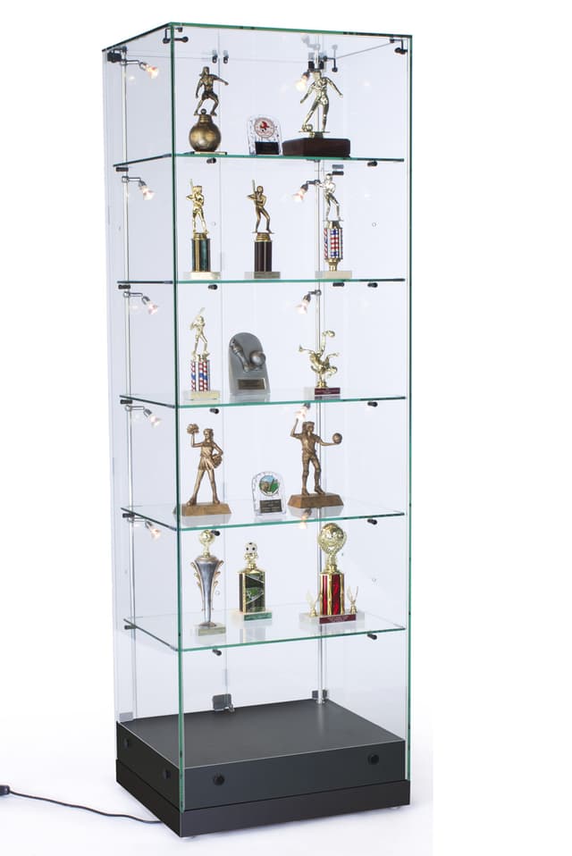 Display Case | Vertical Lighting Strips - Black MDF | Displays2Go