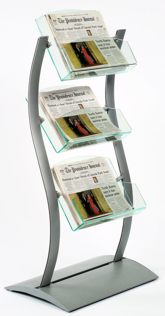 Catalog Rack with 3 Green-Acrylic Pockets | Displays2Go