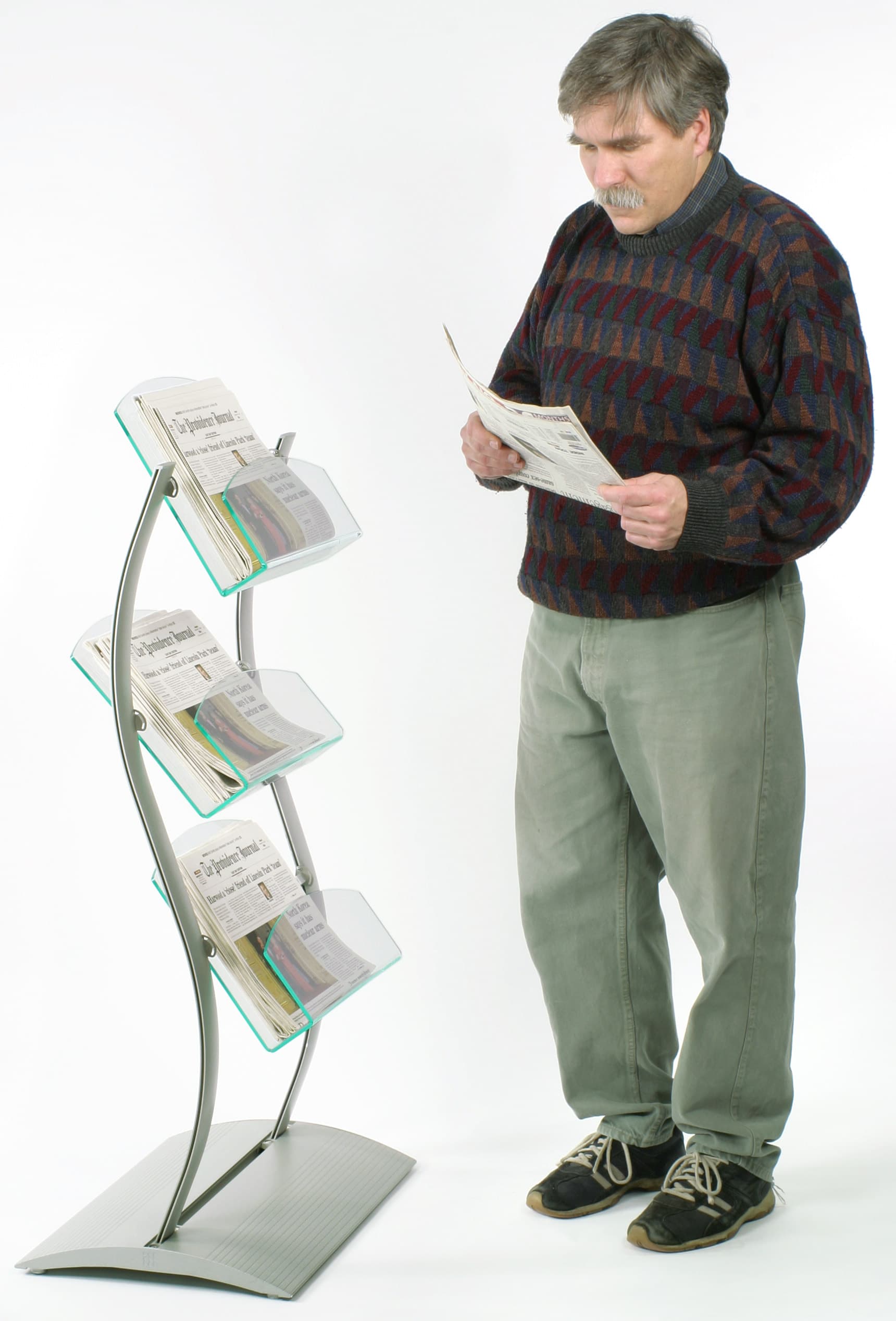 Catalog Rack with 3 Green-Acrylic Pockets | Displays2Go