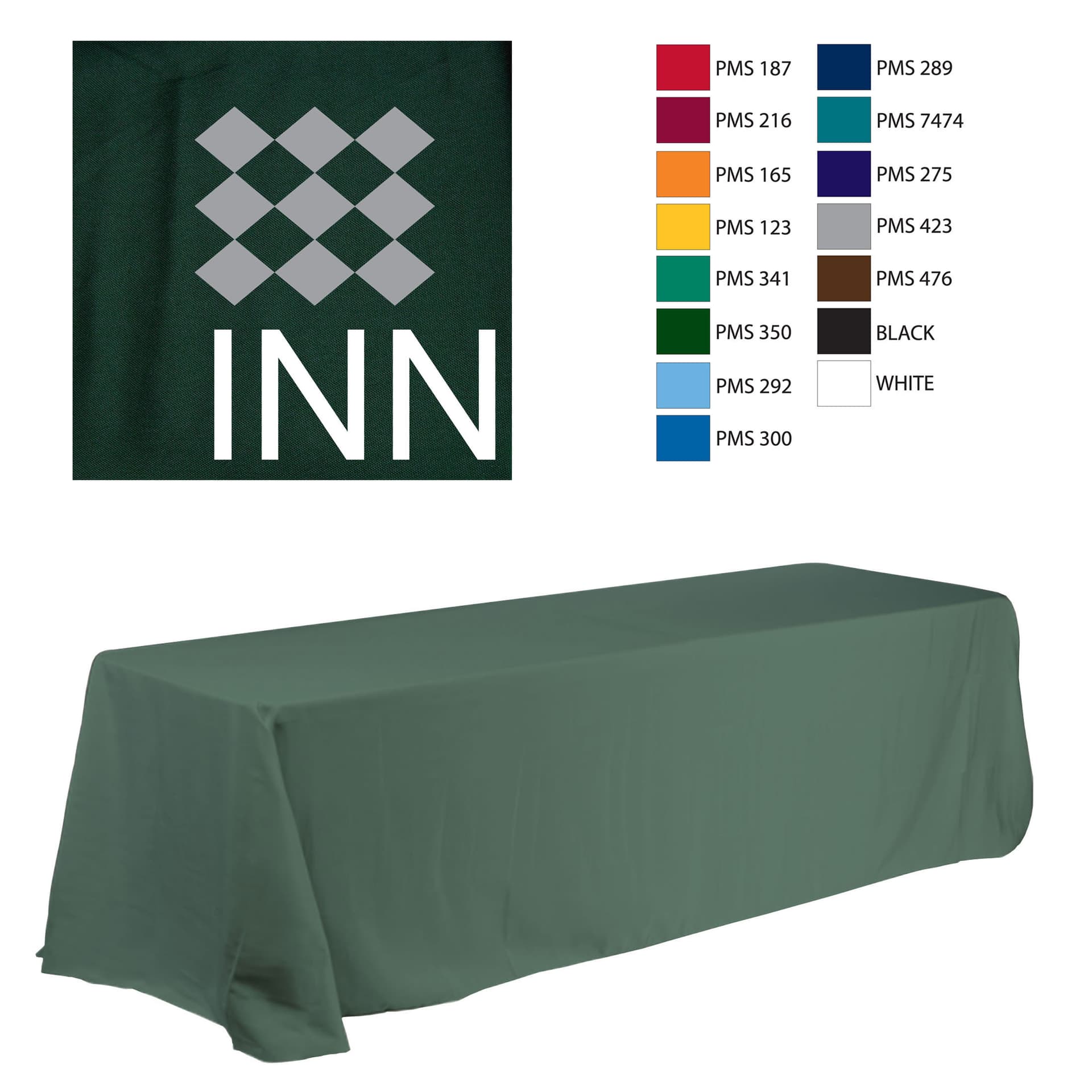 Tablecloth with 2 Color Logo | For 8' Tables | Displays2Go