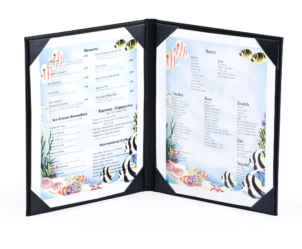 Menu Books | Black Matte Finish - 8.5 x 11 | Displays2Go