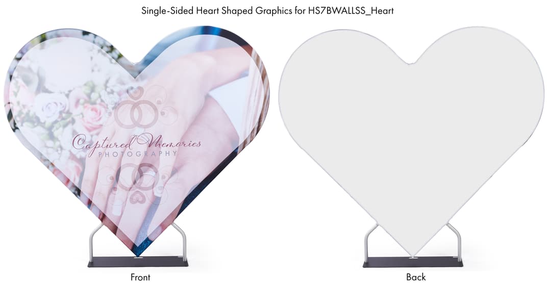 Heart Shaped Graphic Backdrop | Single or Double-Sided Signage ...