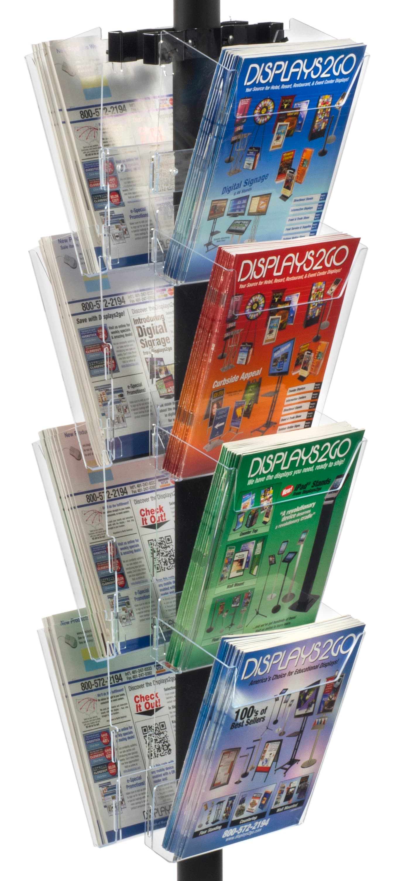 24” x 18” Sign Post with 8 Clear Literature Pockets | Displays2Go