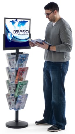 24” x 18” Sign Post with 8 Clear Literature Pockets | Displays2Go