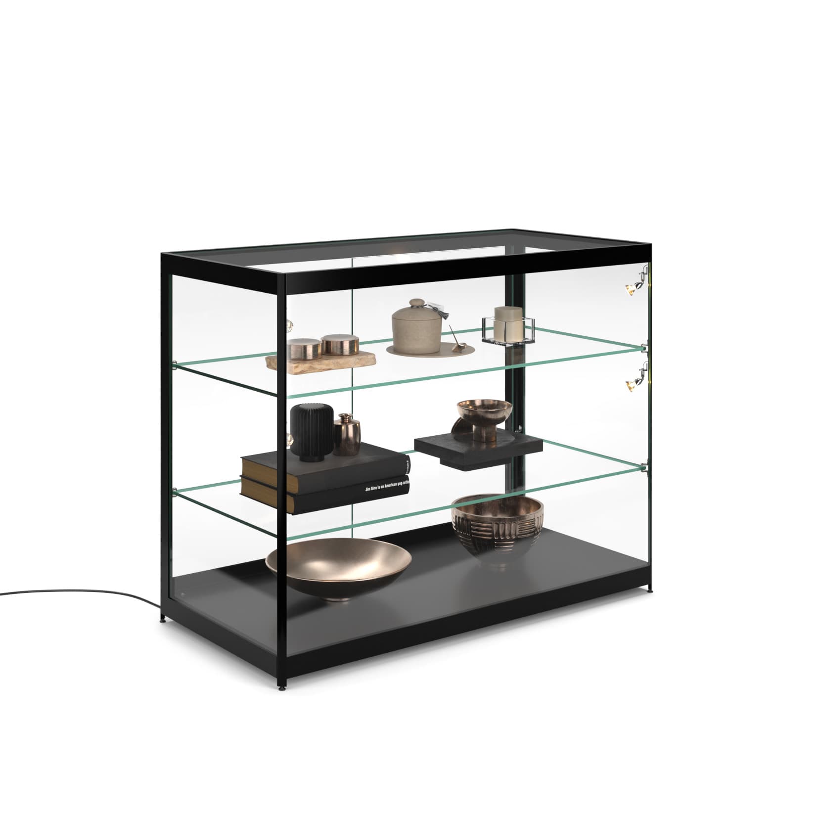 Aluminum Display Case Counter | Full Vision with Sliding Doors ...